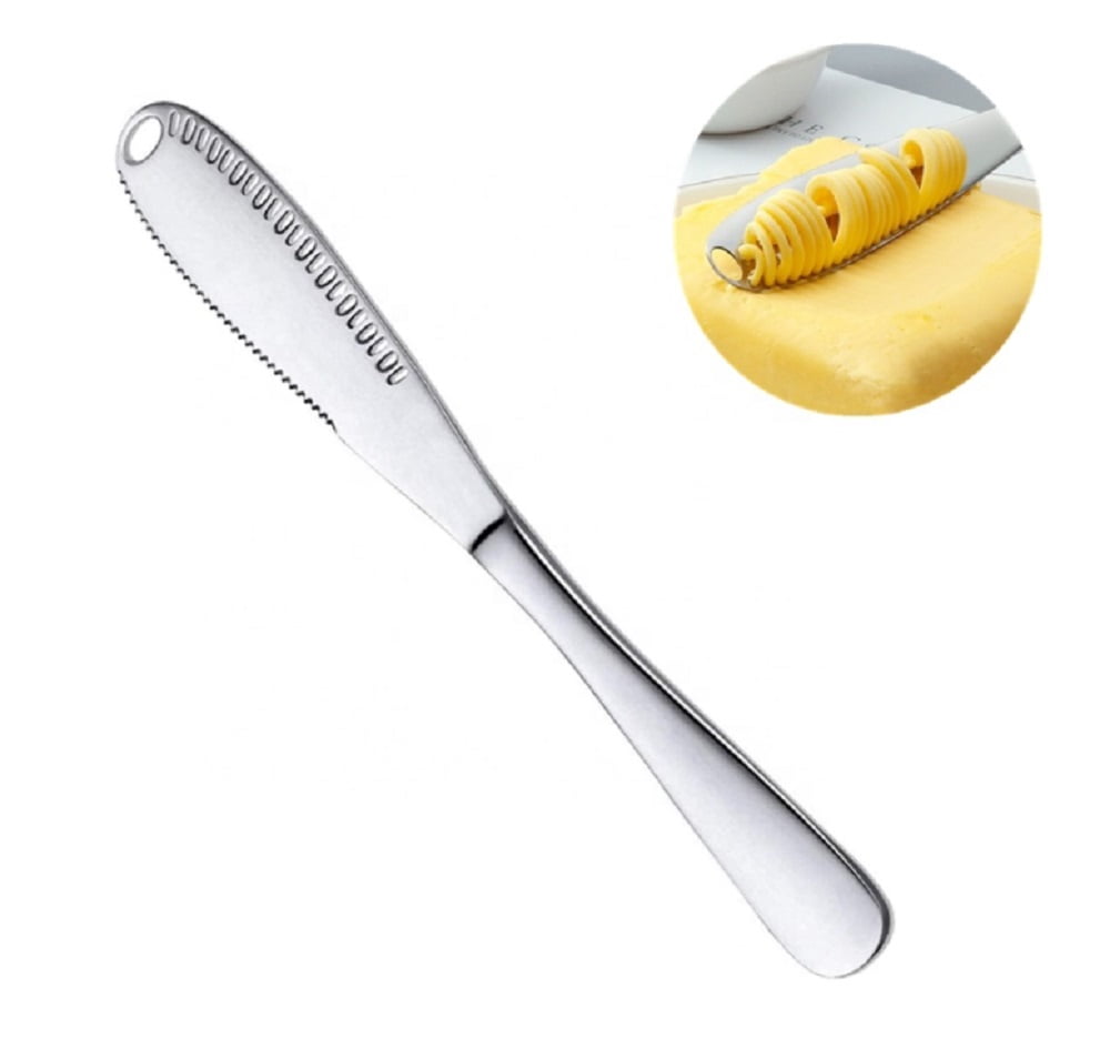 3-in-1 Stainless Steel Butter Spreader Knife – Versatile Butter Curler ...