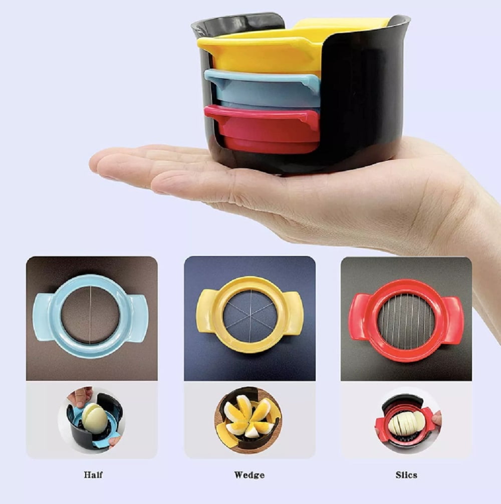 3-in-1 Stainless Steel Egg & Strawberry Slicer – Versatile Cutter and ...