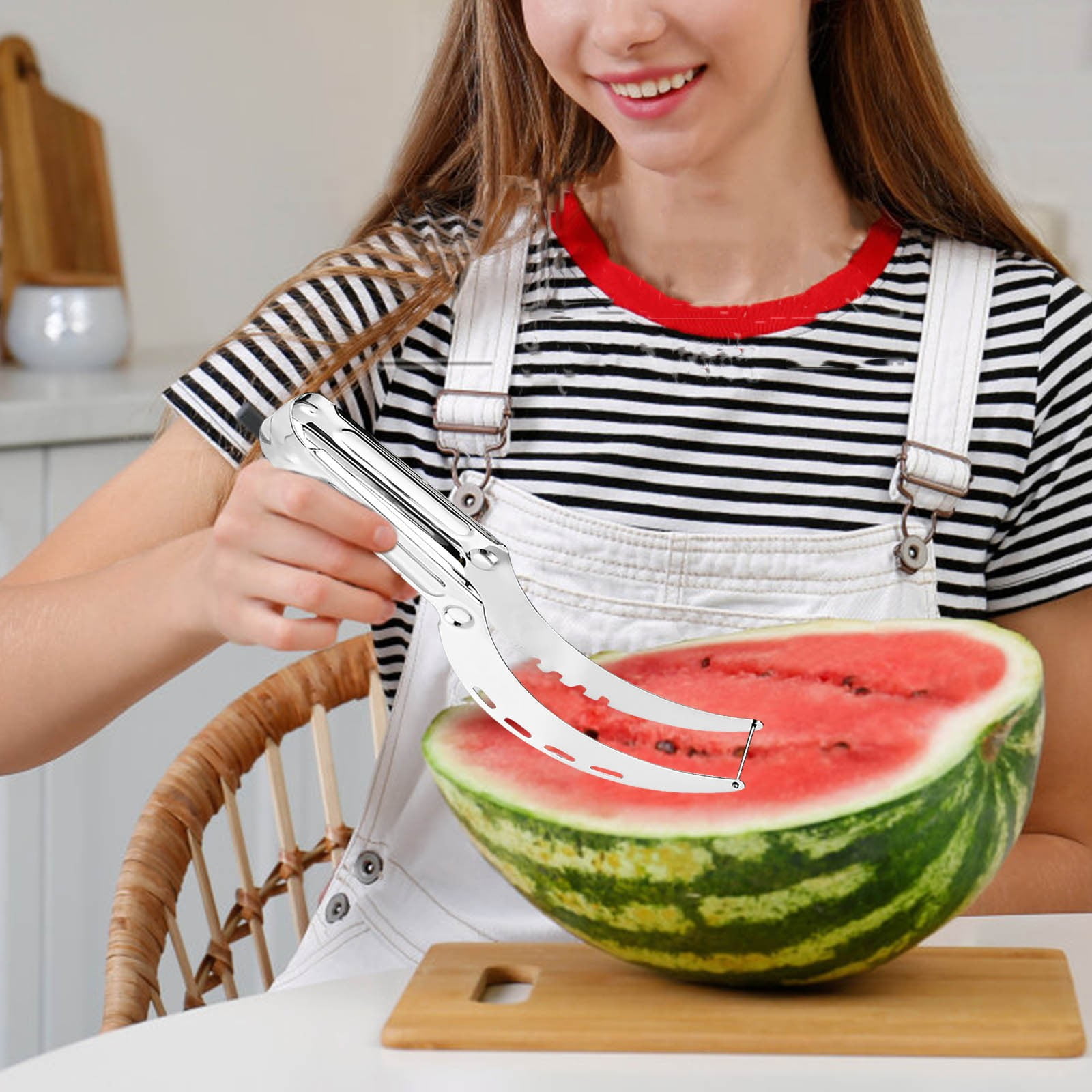 3-in-1 Stainless Steel Watermelon Slicer & Fruit Cutter Tool with ...