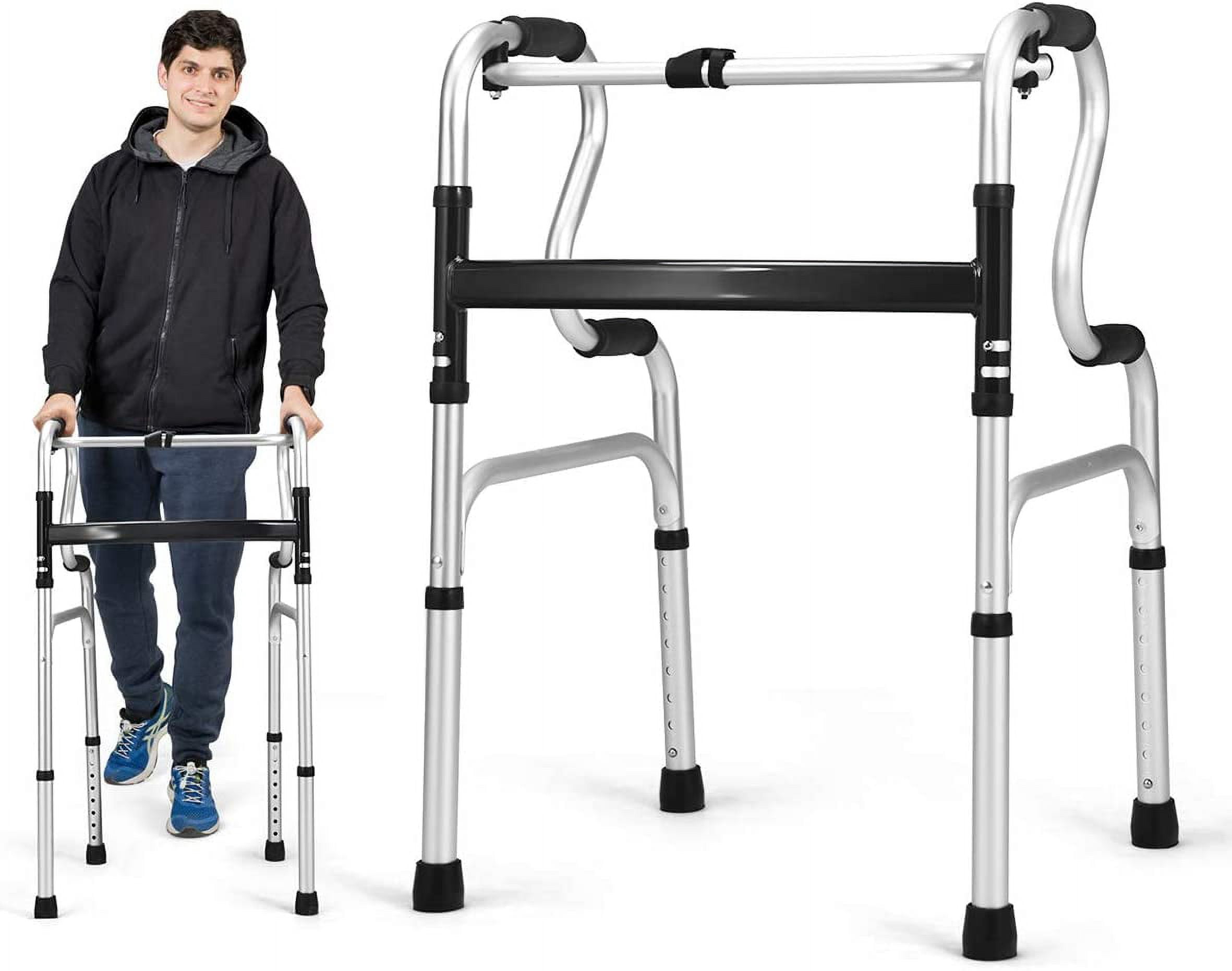 3-in-1 Stand-Assist Folding Walker, 400LBS FDA Certification Heavy Duty ...
