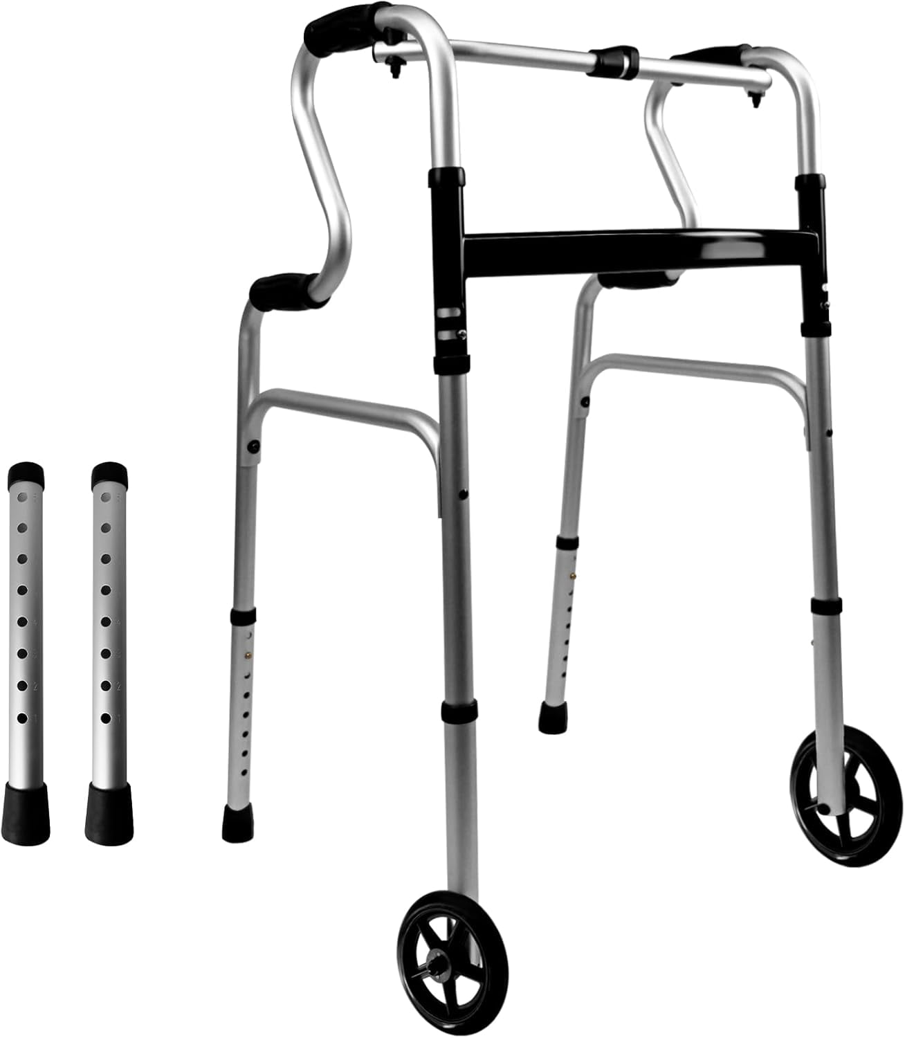 3-in-1 Stand-Assist Folding Walker with 5" Wheels, Heavy Duty Walking ...