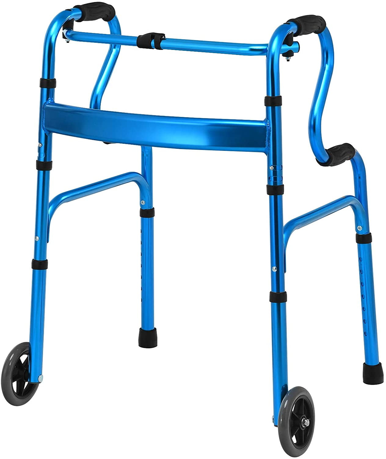 3-in-1 Stand-Assist Folding Walker with 5" Wheels, Heavy Duty Walking ...