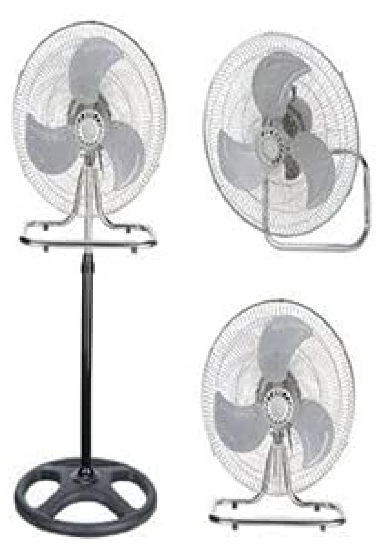 3 in 1 (Stand + Desk + Wall Fan) High Velocity 18 Inch Industrial Grade ...