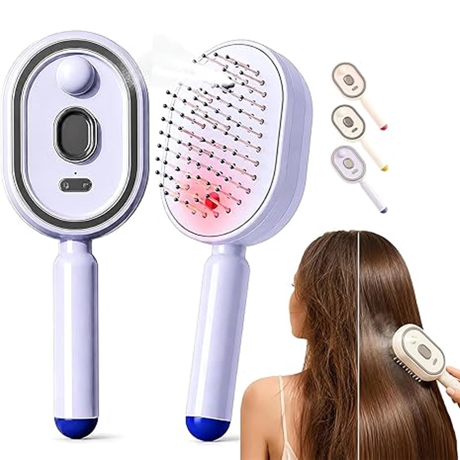 3-in-1 Steam Hair Styling Brush, Portable Hydrating Hot Steam ...