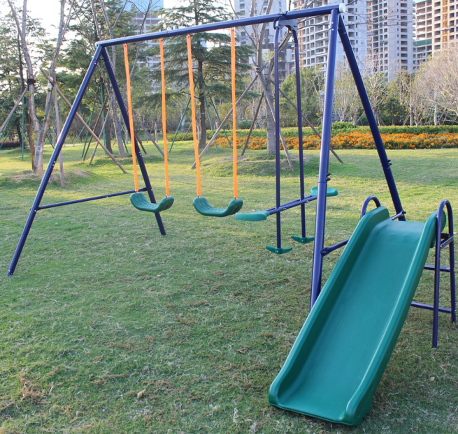 3 in 1 Swing Set With Belt Swing, Slide, Glider for Backyard - Walmart.com