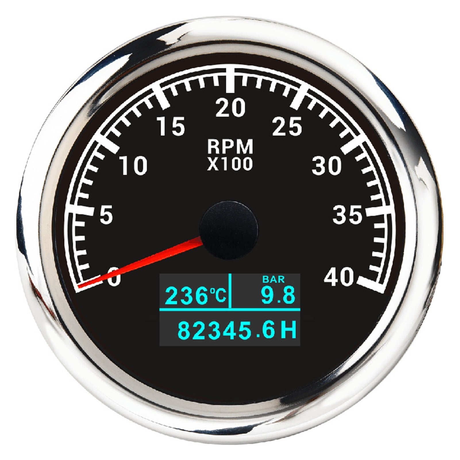 3 in 1 Tachometer Gauge 8000/ 6000/ 4000 RPM 85mm Waterproof Tacho ...