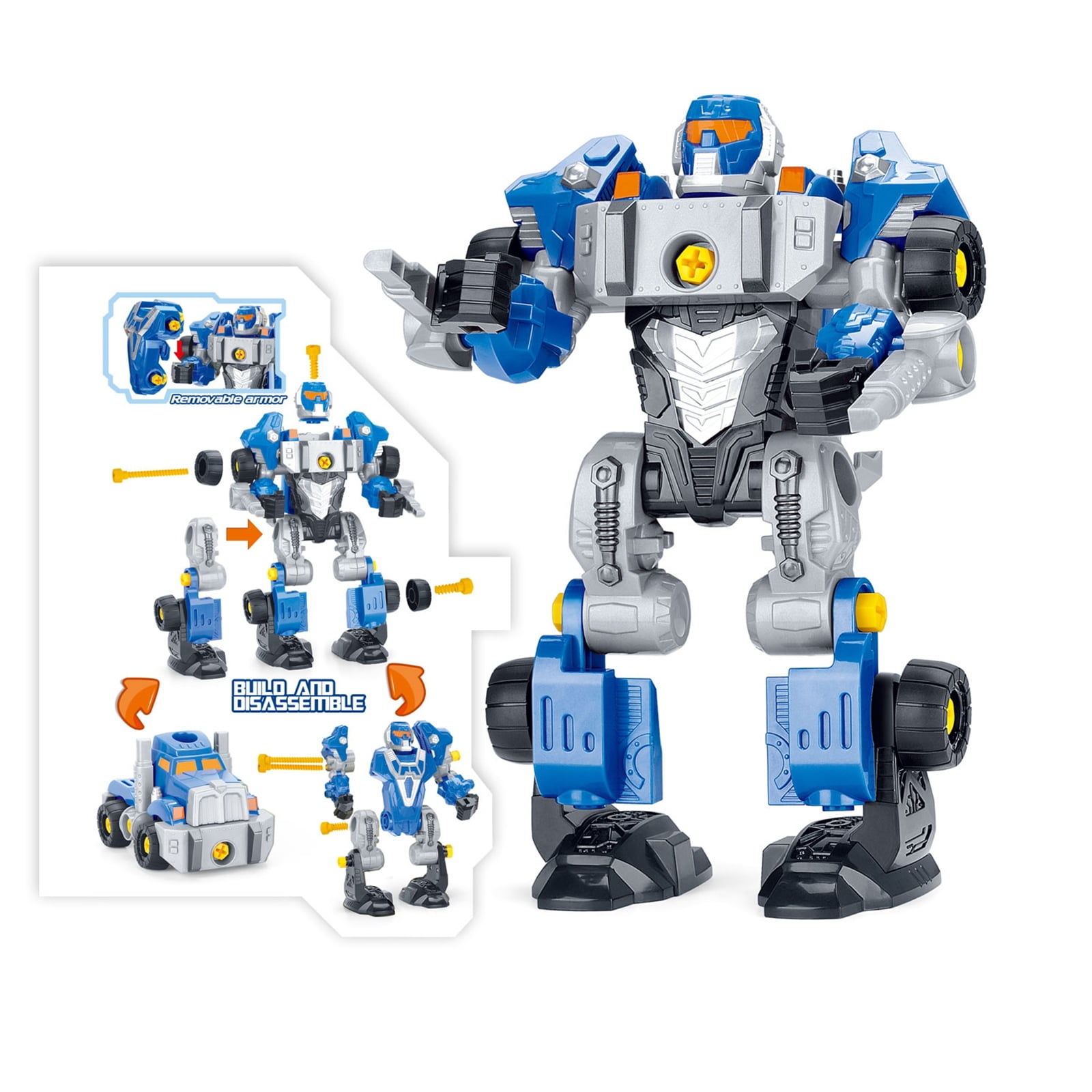 3 in 1 Take Apart Robot Truck Toy Playset, Includes Screwdriver and ...