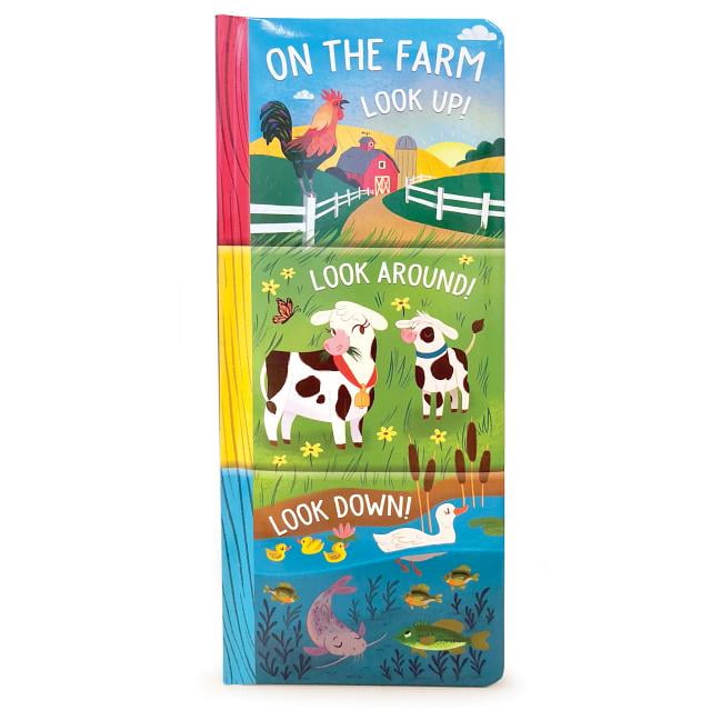 3 in 1 Tall Padded Board Book: On the Farm: Look Up, Look Down, Look ...