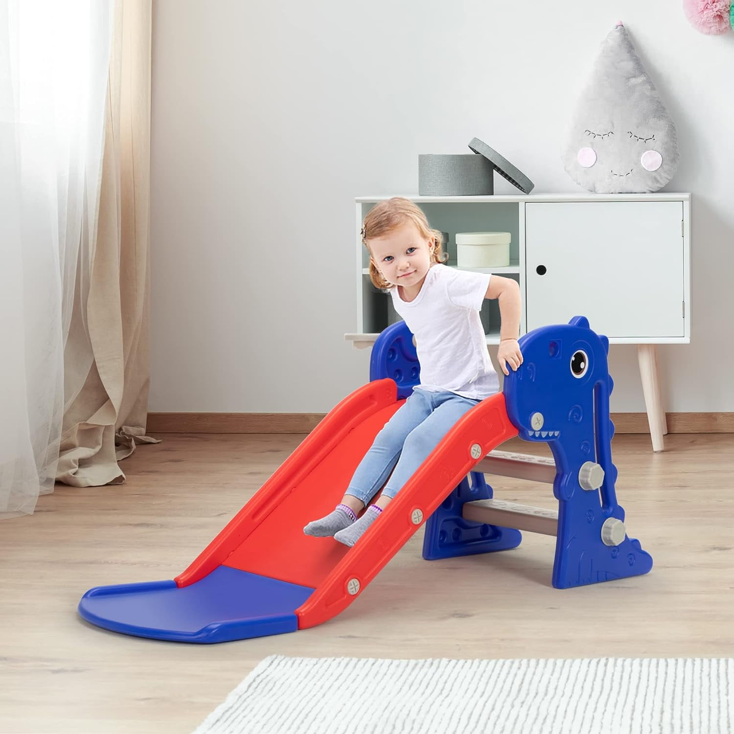 3 in 1 Toddler Slide, Folding Baby Slide Climber Playset with ...