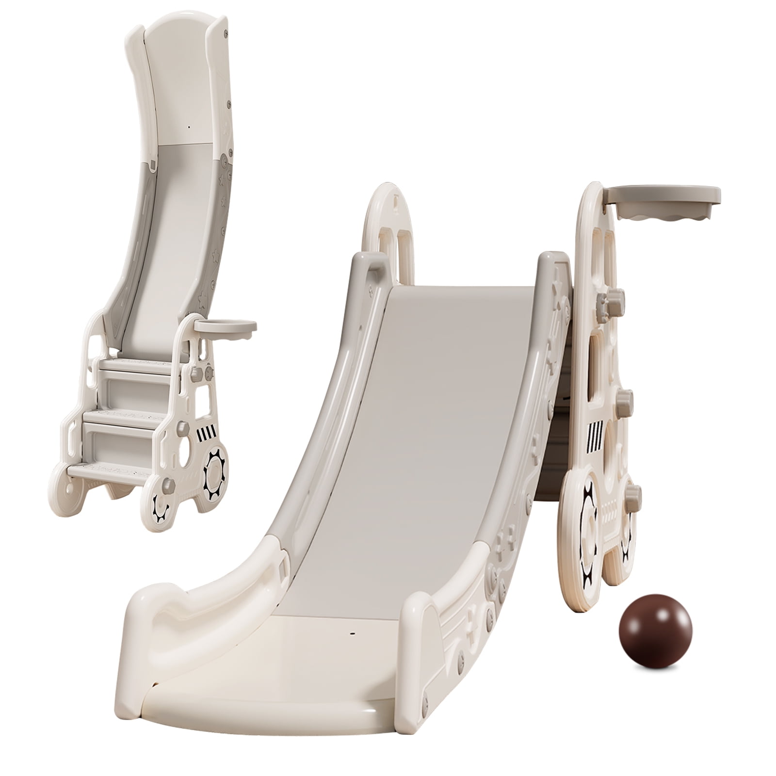 3 in 1 Toddler Slide, Freestanding Climber Slide Playset Long Slope ...