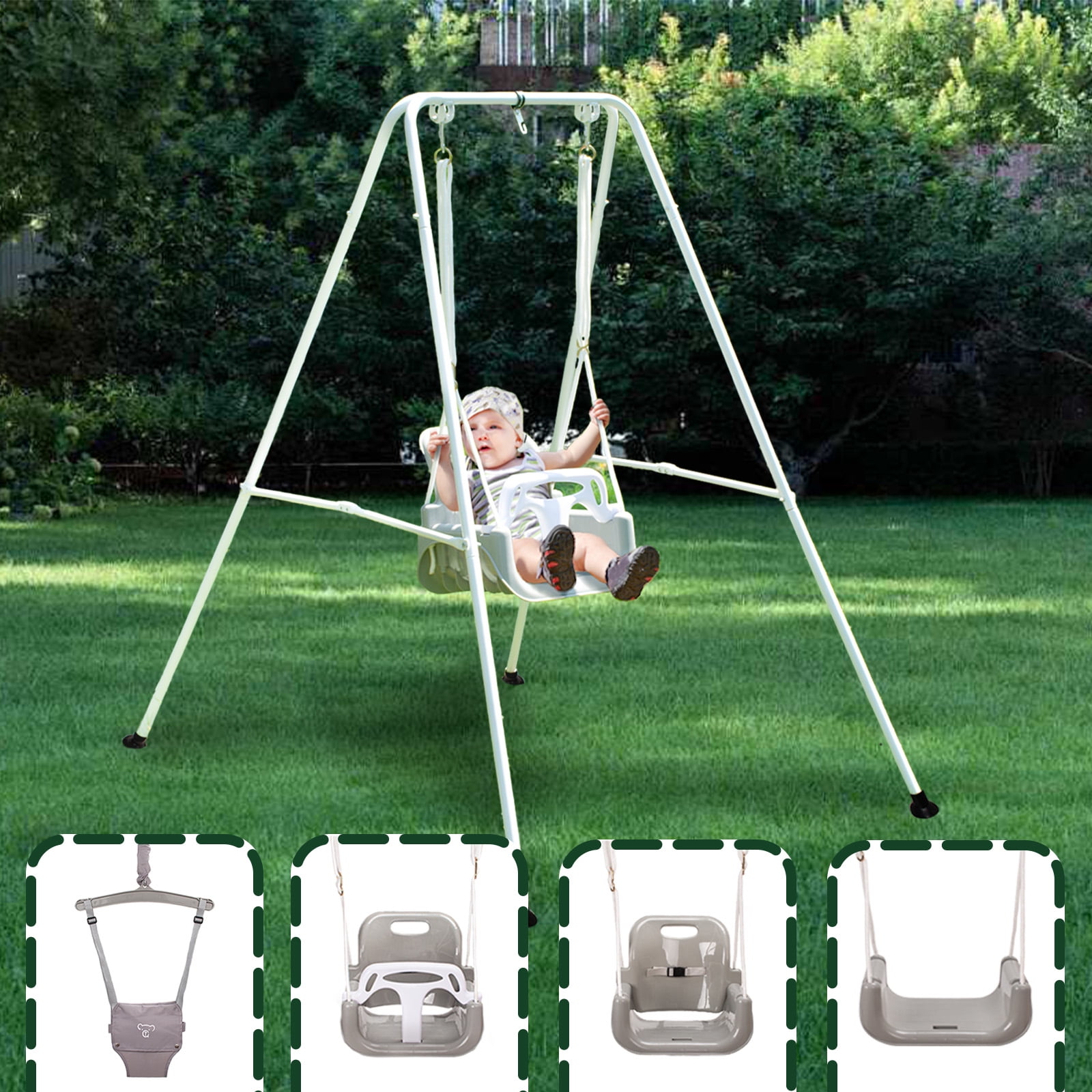 Zenkitch 4-in-1 Toddler Swing Set, Indoor and Outdoor Play, for 1-10 ...