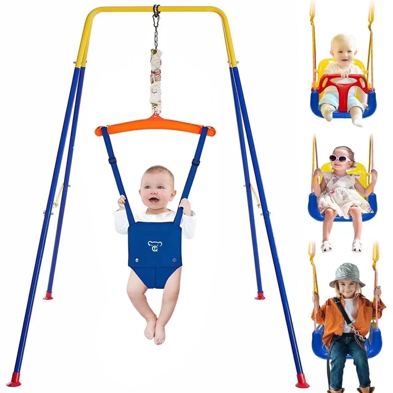 2 in 1 Baby Jumper and Bouncer, Baby Swing Outdoor, Toddler Swing Sets ...