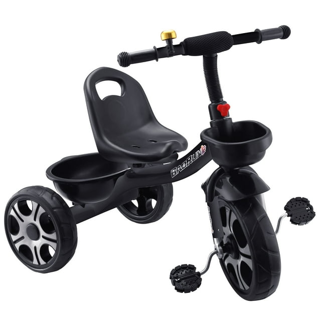 TINGLU Black Toddler Tricycle with Bell and Buckets - Walmart.com