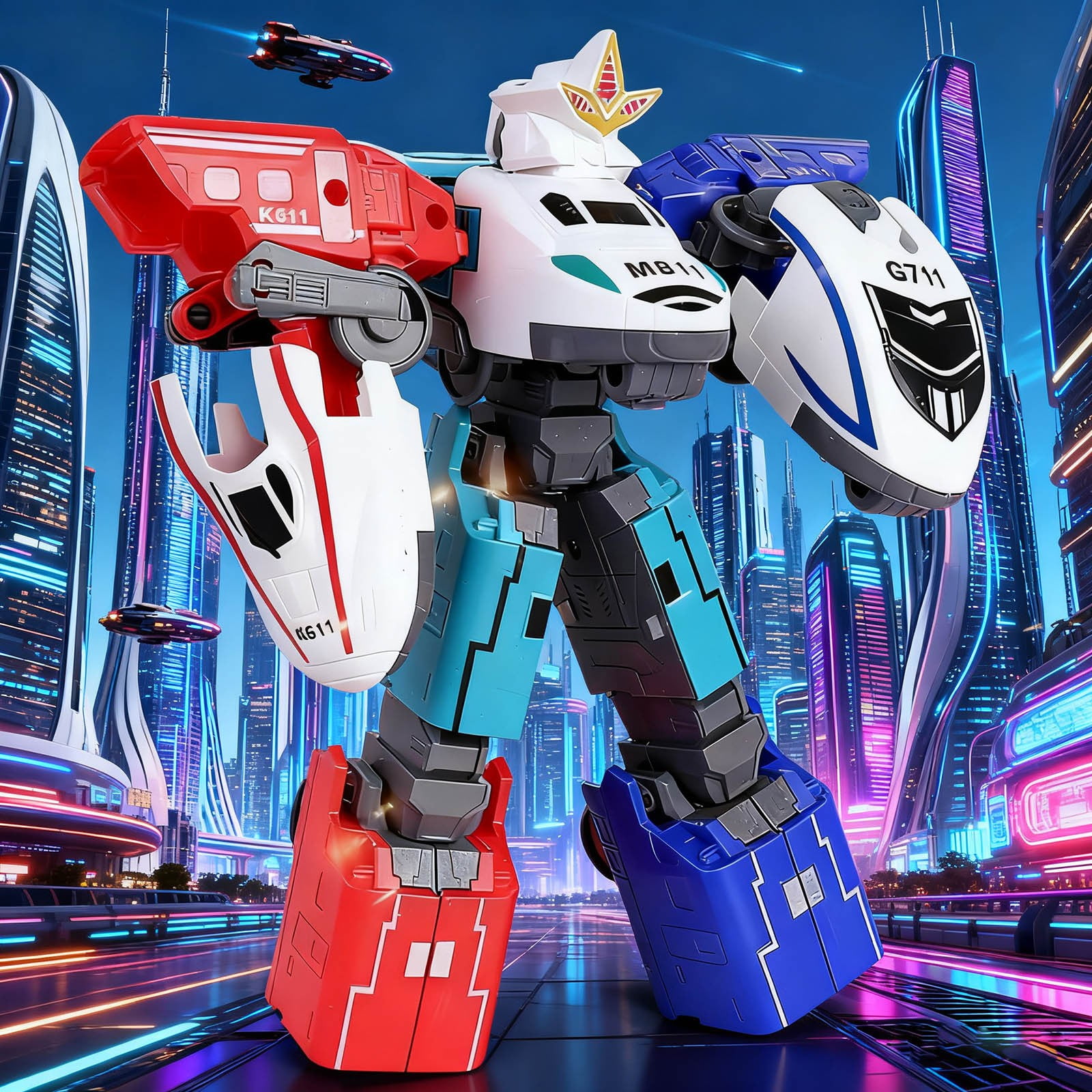 3-in-1 Transforming Train Robot Set High Speed Rail Combination Toy ...