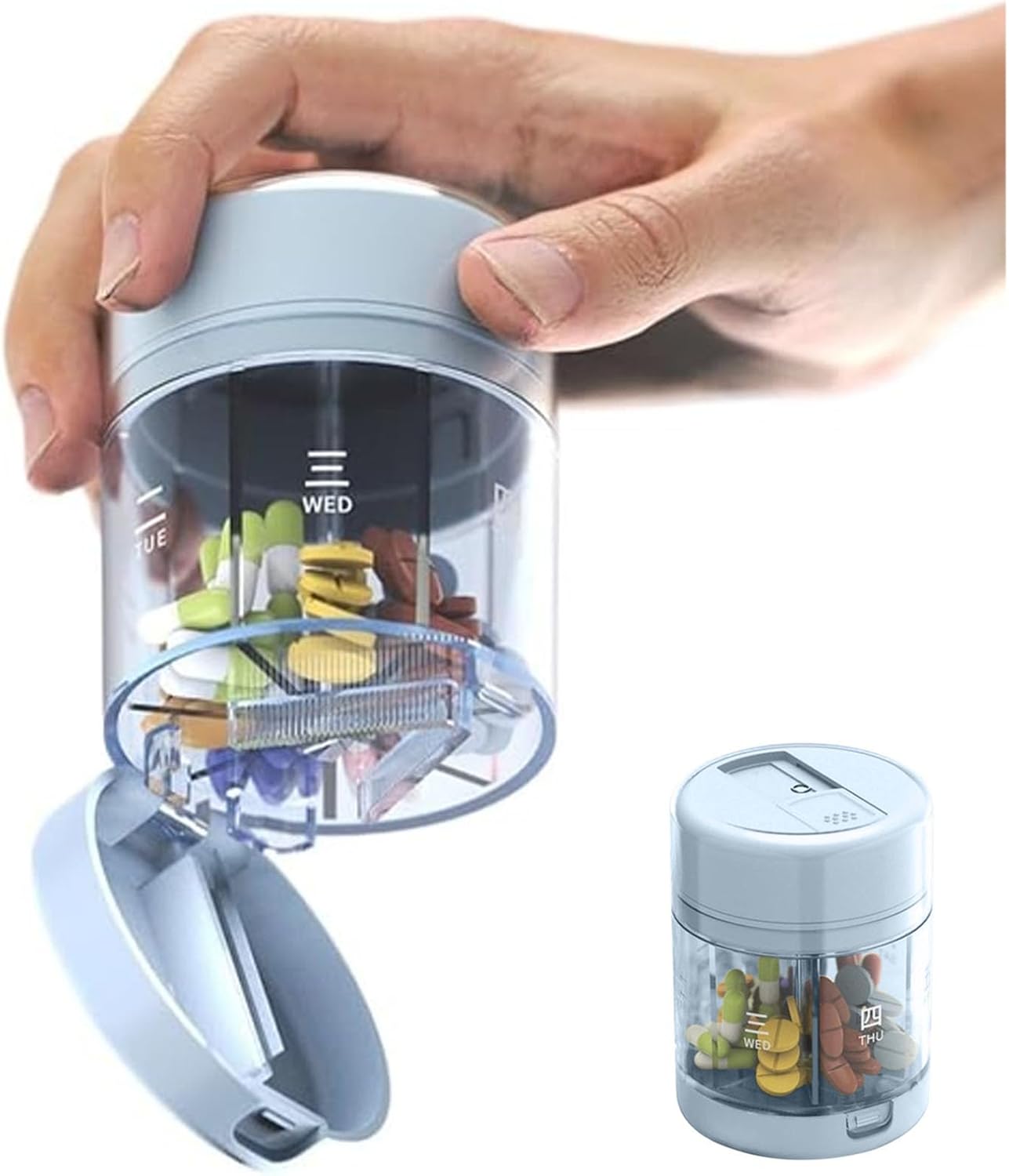 3-in-1 Travel Pill Organizer, 7-Day Portable Mini Pill Box & Medication ...