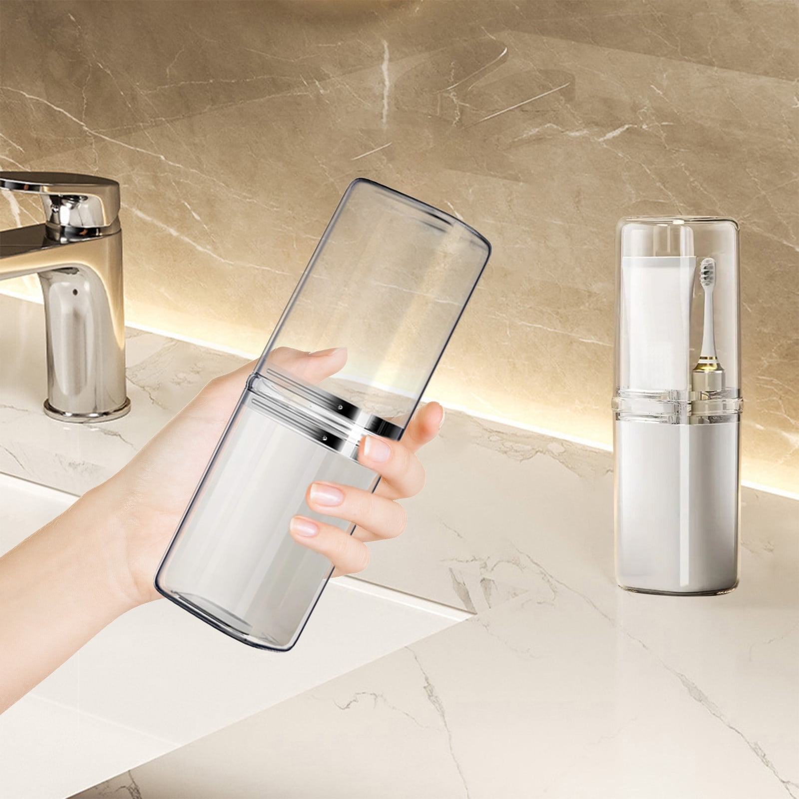 3-in-1 Travel Toothbrush Cup Set, Travel Products or Women, Portable ...