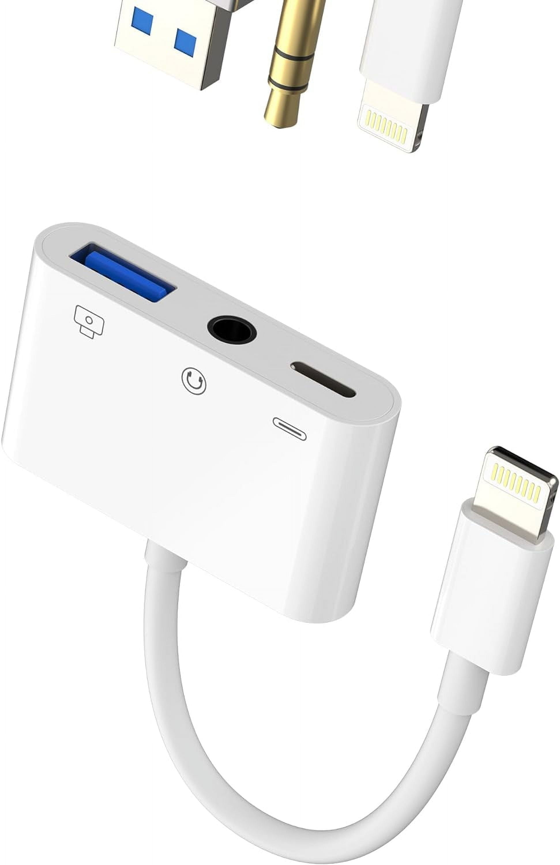3 in 1 USB Adapter - Lightning Connector, Supports USB Camera, Card ...