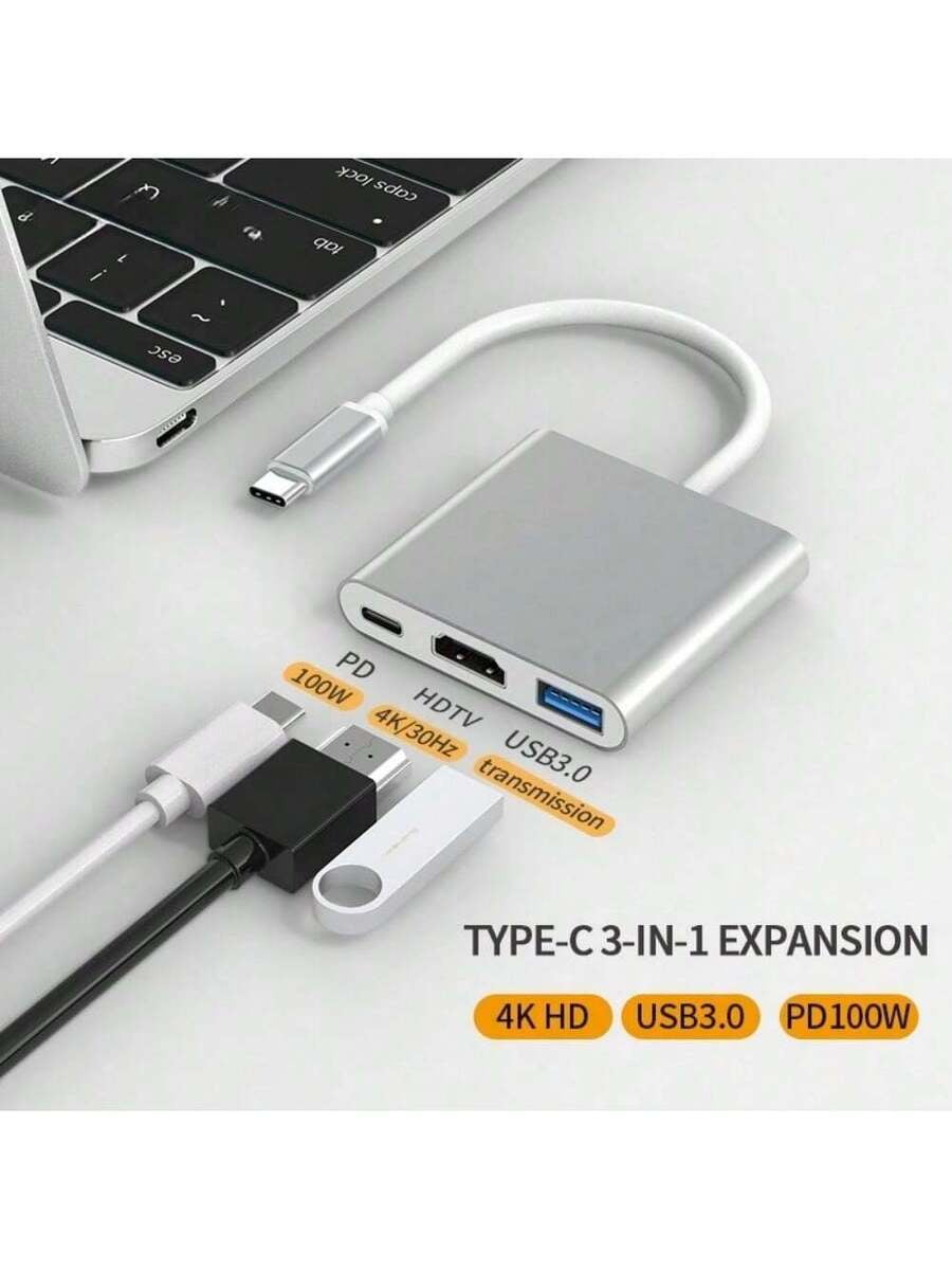 3-in-1 USB-C to HDTV Adapter for MacBook Pro/Air & iPad Pro - 4K Video ...