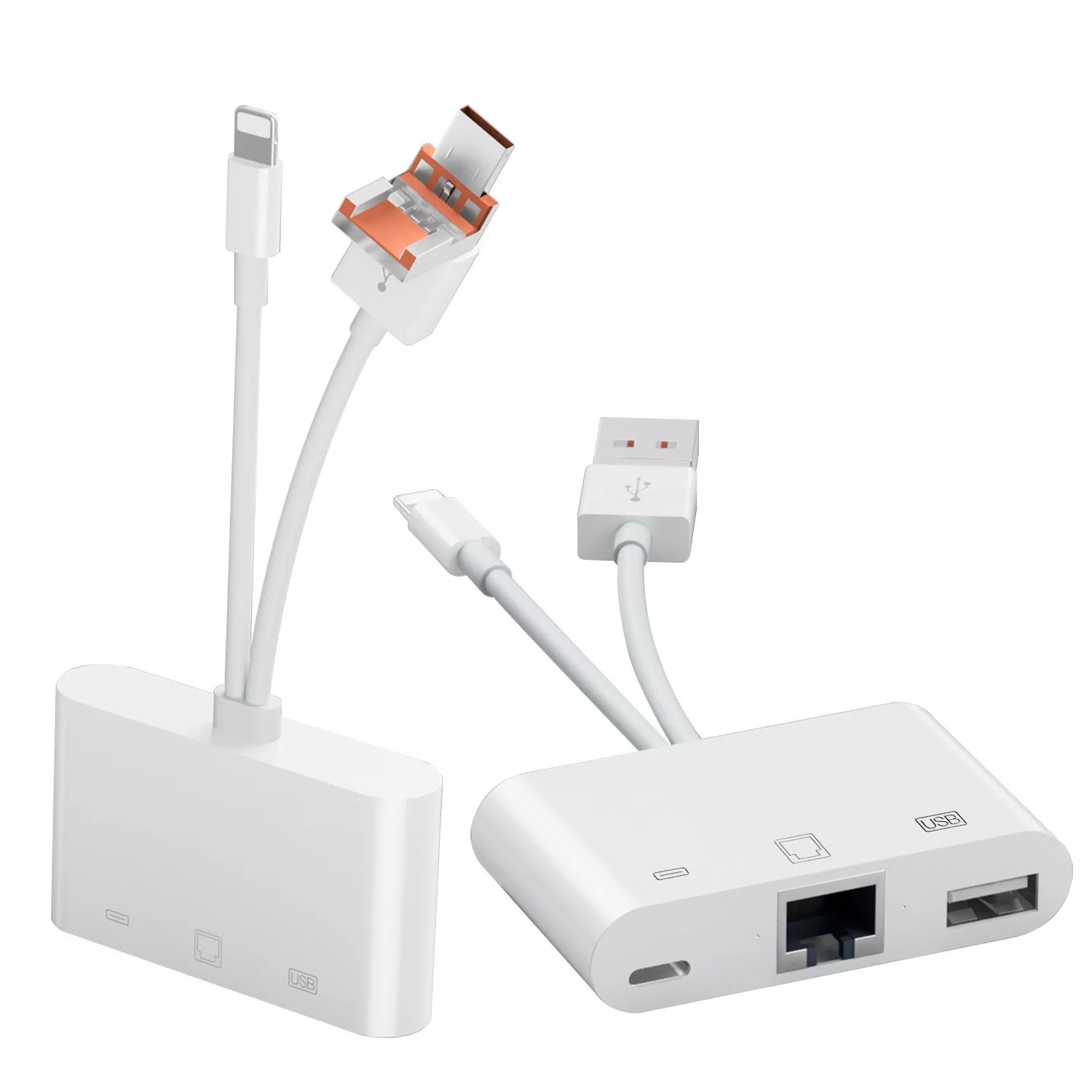 3-in-1 USB C Hub USB USB C Lighting USB Extender Adapter with Ethernet ...
