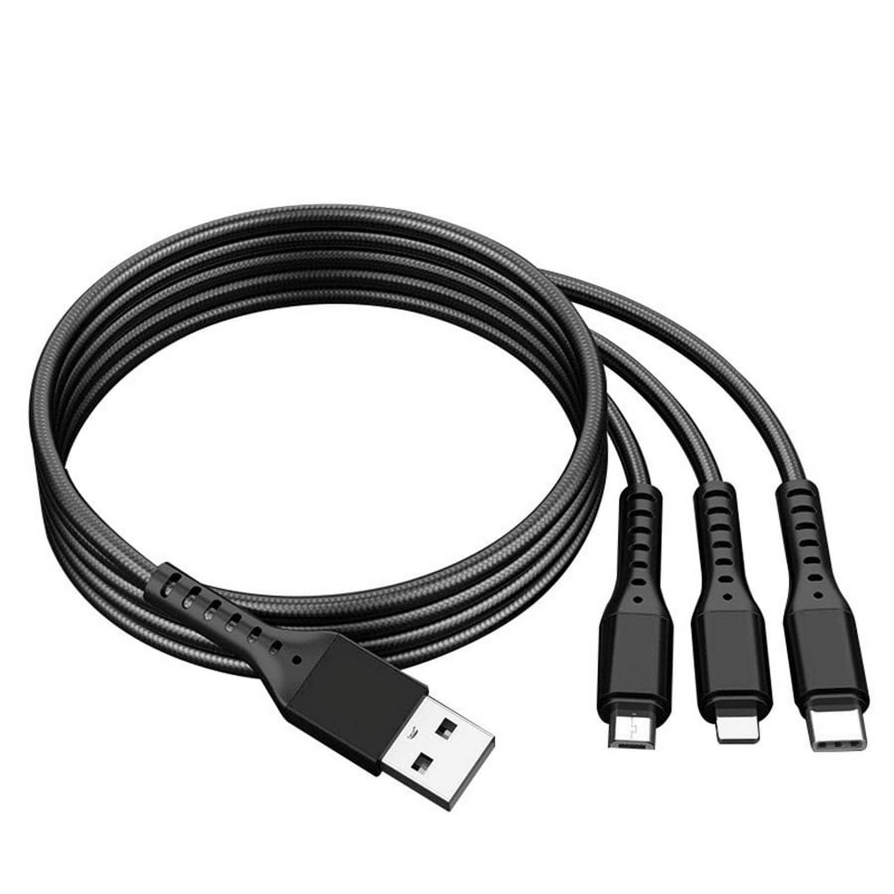 3 in 1 USB Charging Cable - 4ft Multi End Charger for Multiple Phone ...