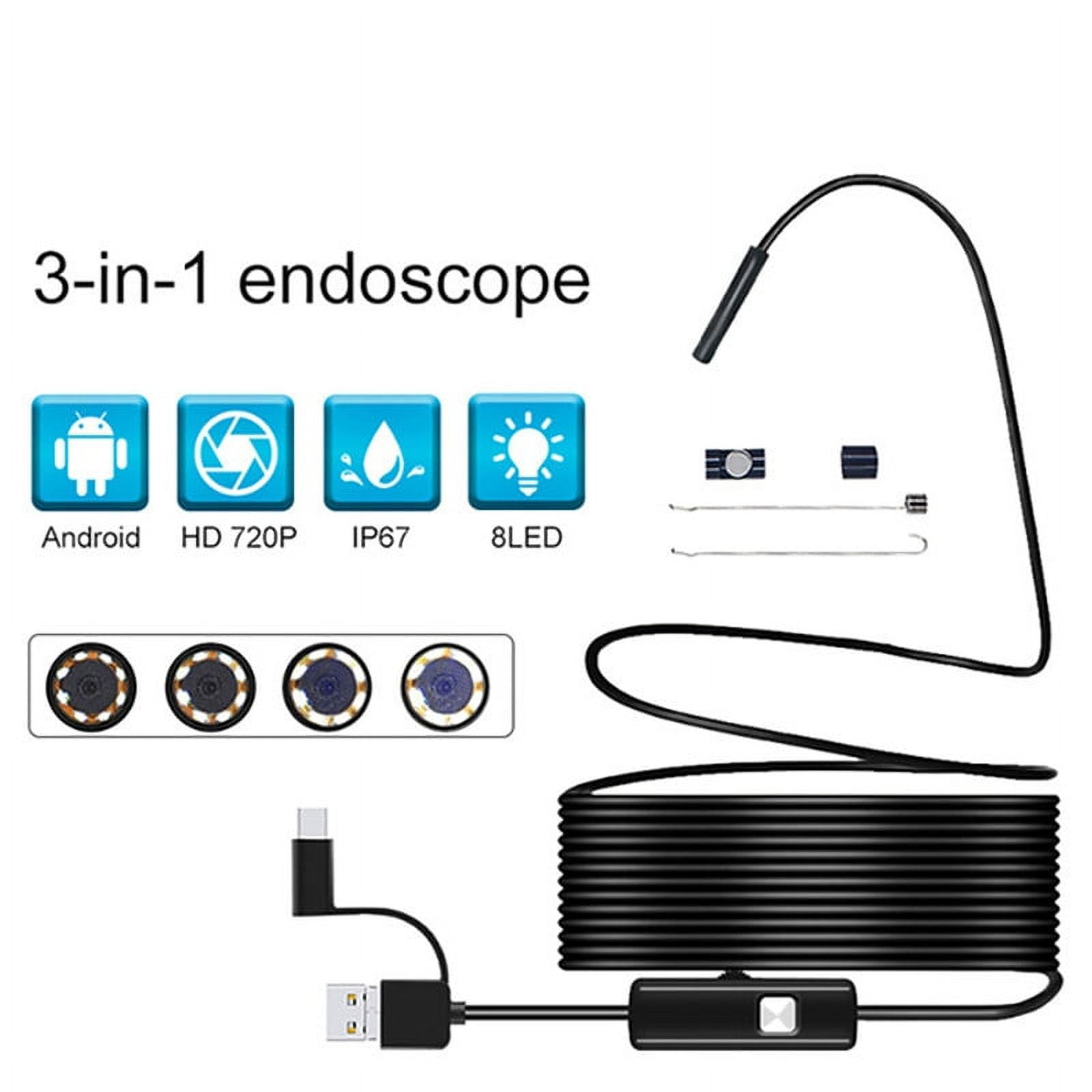 3 in 1 USB Endoscope Semi-rigid Borescope Inspection Camera 2.0MP CMOS ...