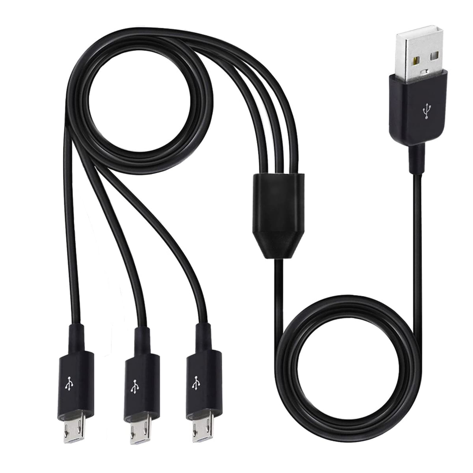 3 in 1 USB Male to Three USB Splitter Cable Data Sync Cord Copper Cable ...