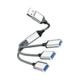 3 in 1 USB2.0 OTG Adapter USB Male Plug To 3 USB 2.0 Female OTG ...