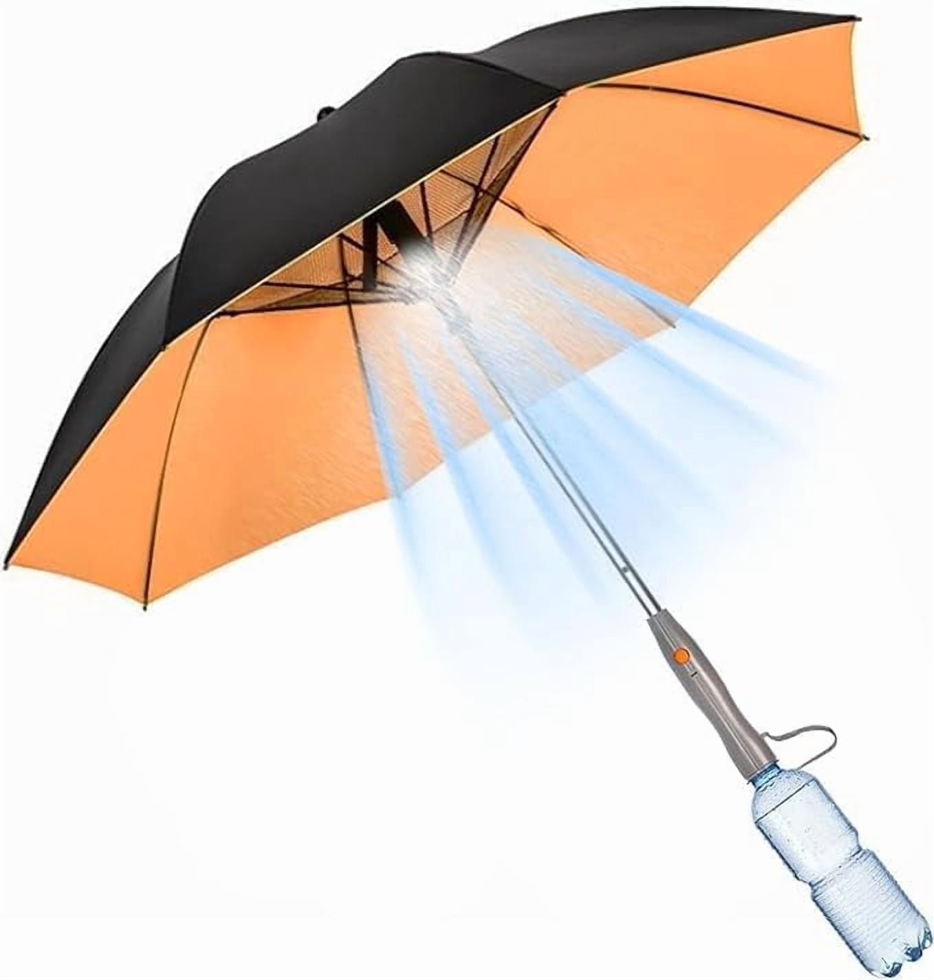 3 in 1 Umbrella with Fan and Mister, Misting Umbrella with Fan (Yellow ...