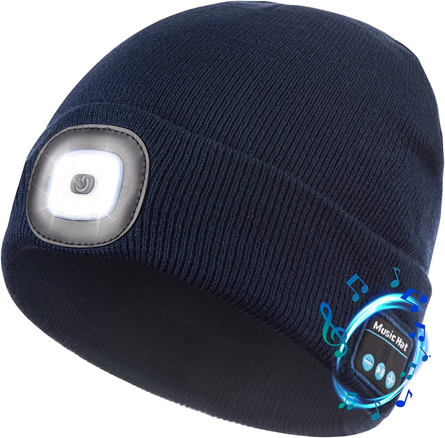 3 in 1 Unisex Bluetooth Beanie Hat LED Light Wireless Headphones Winter ...