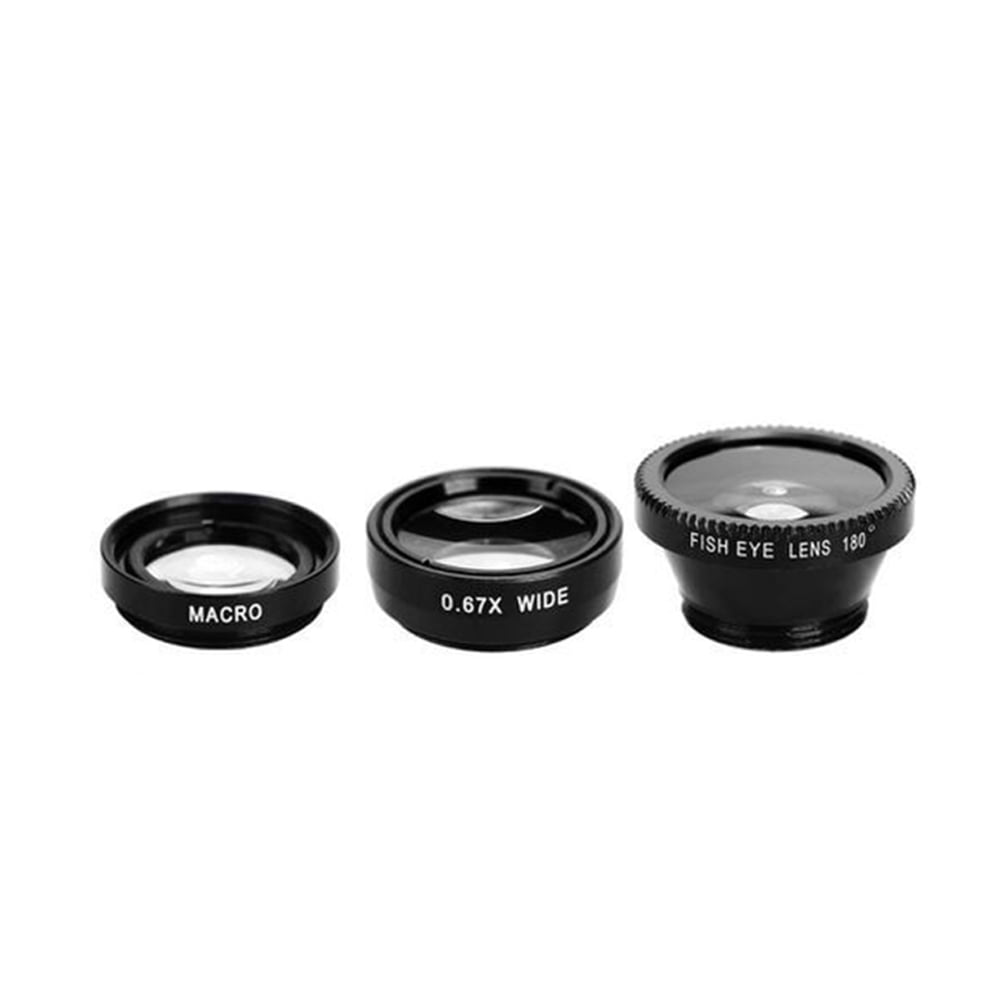 3 in 1 Universal Fish Eye Lens + Wide-Angle Lens + Macro Clip Camera ...