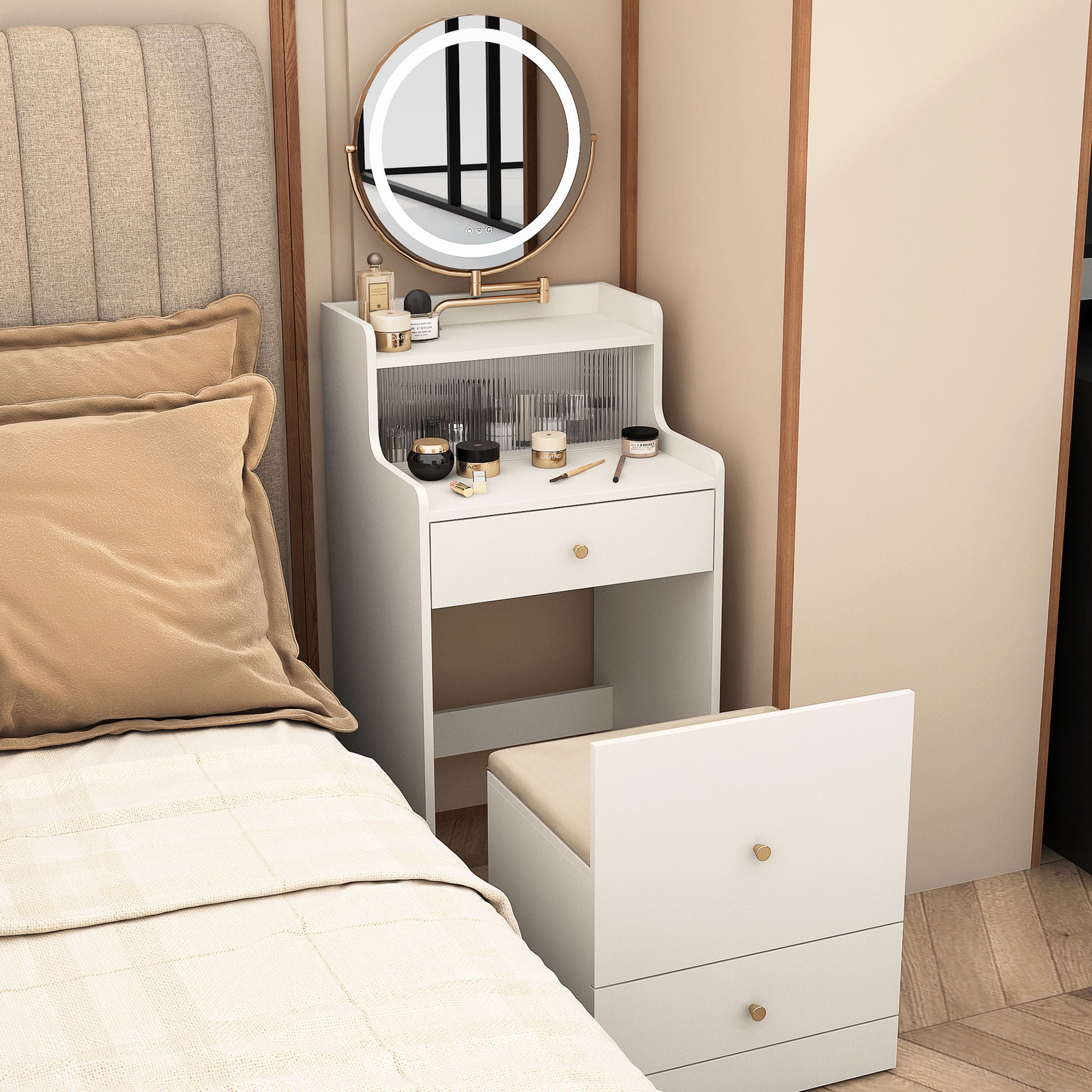 3-in-1 Vanity Desk with Charging Station + Spacious Storage" - "Bedroom ...