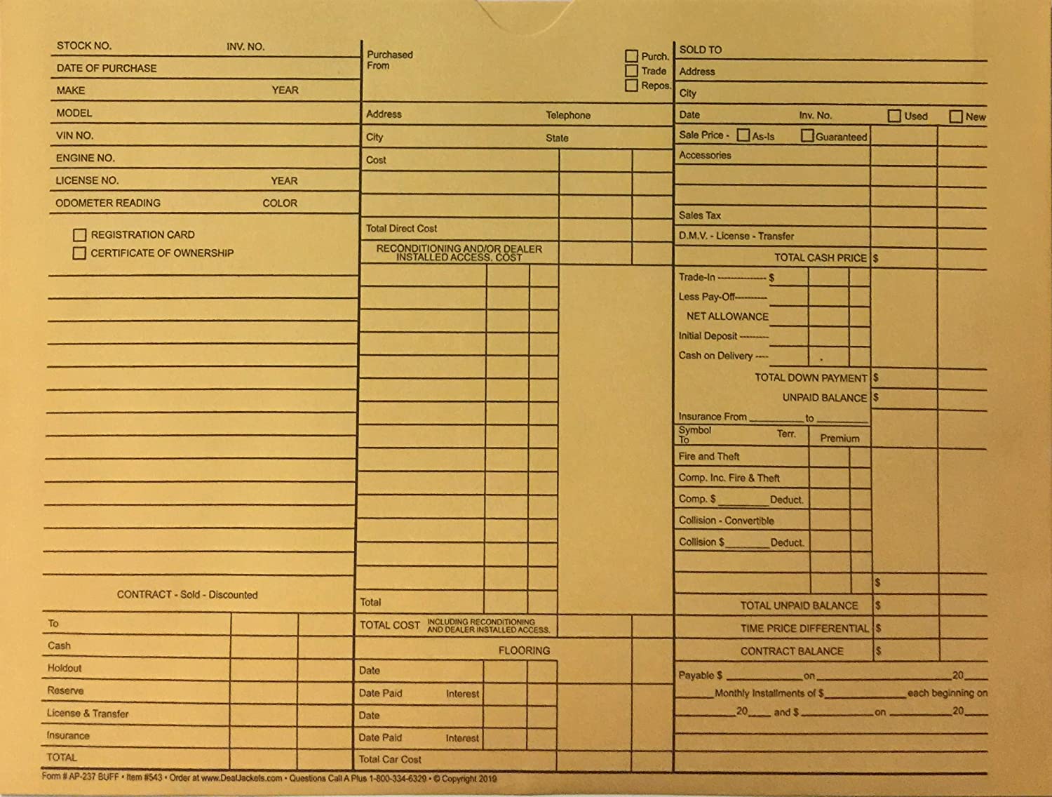 3 in 1 Vehicle Deal Jacket - #237 - Buff - 500 Qty. (W14) - Walmart.com