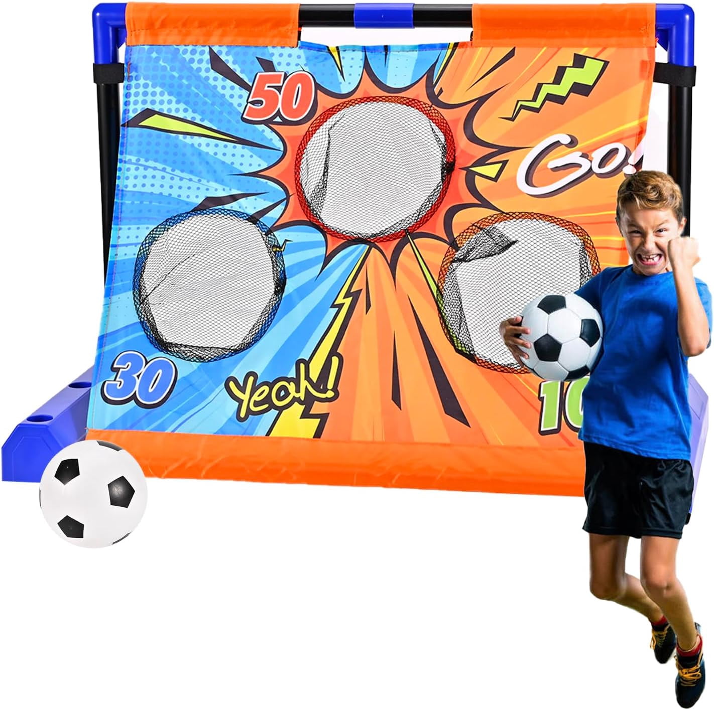 3-in-1 Versatile Movable Target Games Soccer Goal Flying Disc Bean Bag ...