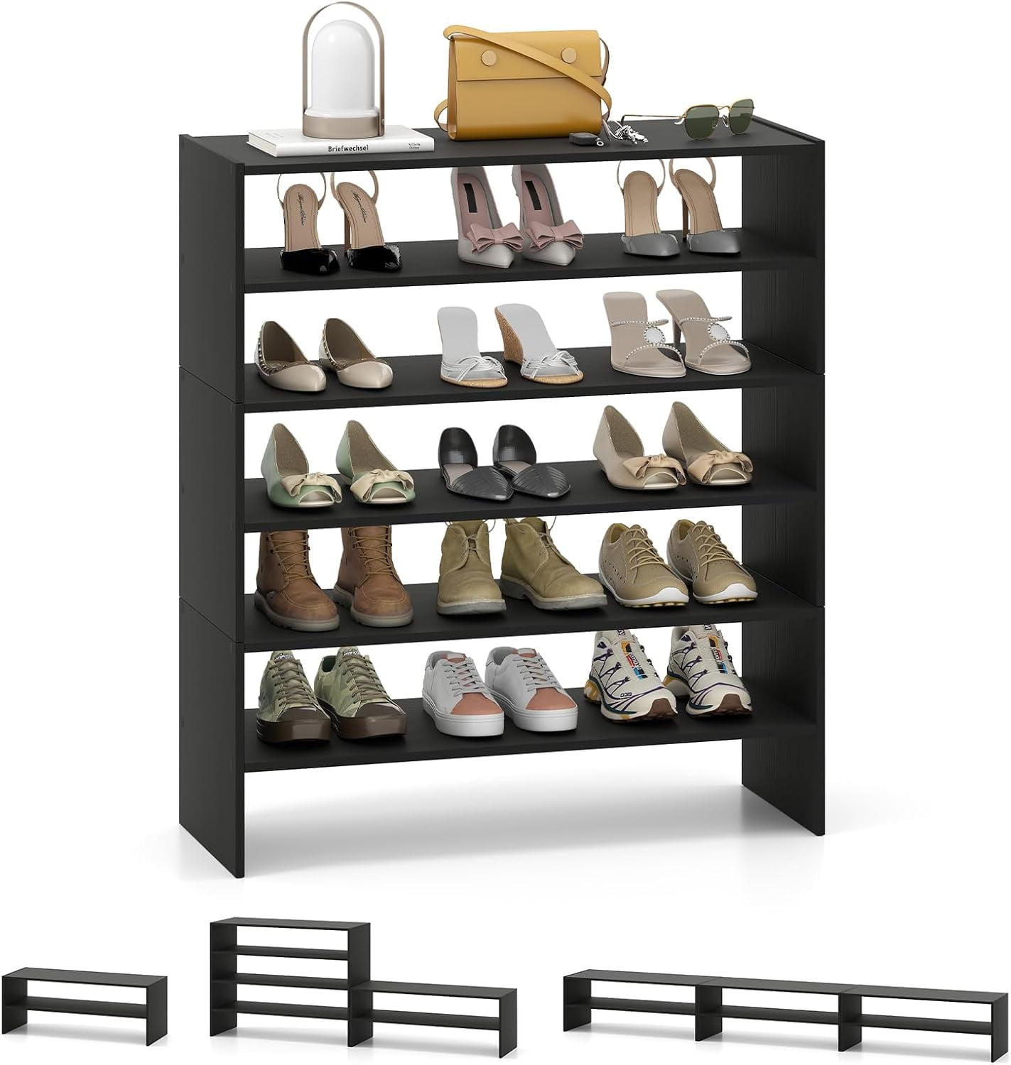 3-in-1 Vertical Shoe Rack, 6-Tier Free Standing Shoe Storage Organizer ...