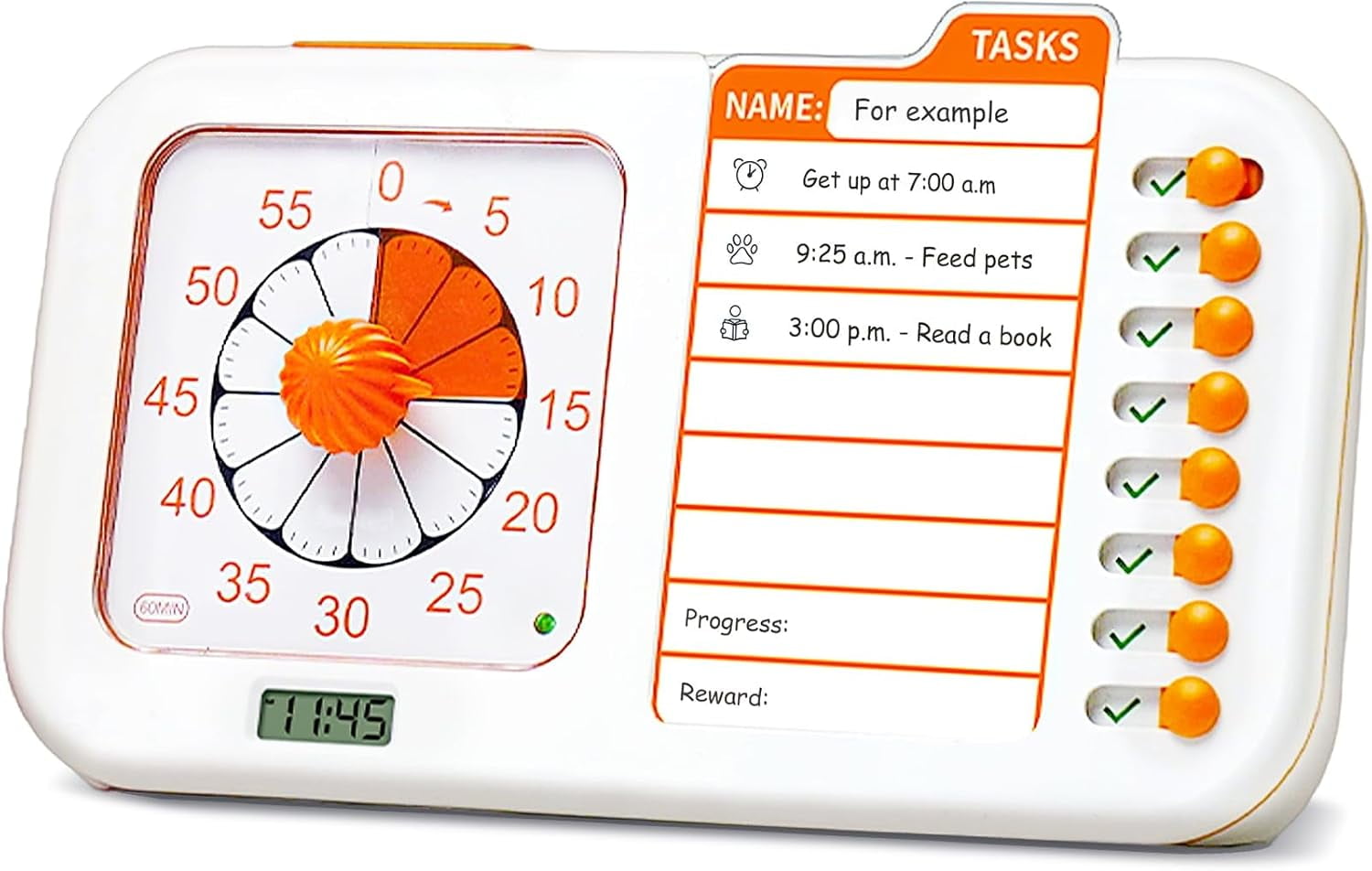 3-in-1 Visual ADHD Timer for Kids & Adults with Planning Board, Task Timer, Chore Chart & Visual ...