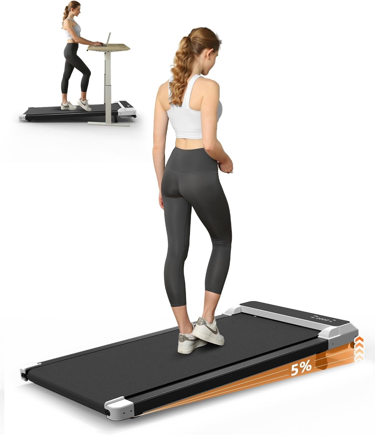 3-in-1 Walking Pad with Incline,2.5 Under Desk Treadmill for Office,265 ...