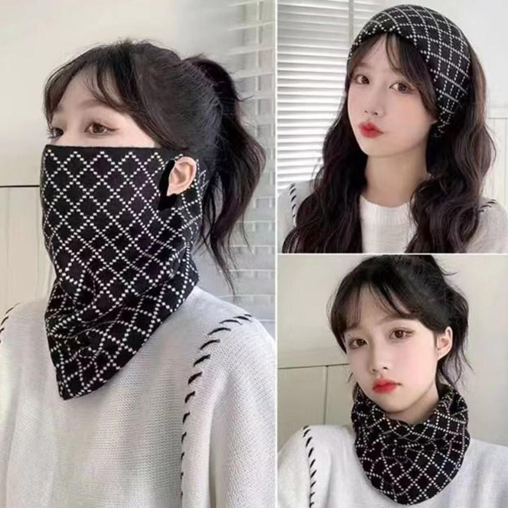 3 in 1 Warm Hanging Ear Mask Winter Knitted Scarf Windproof Sports ...