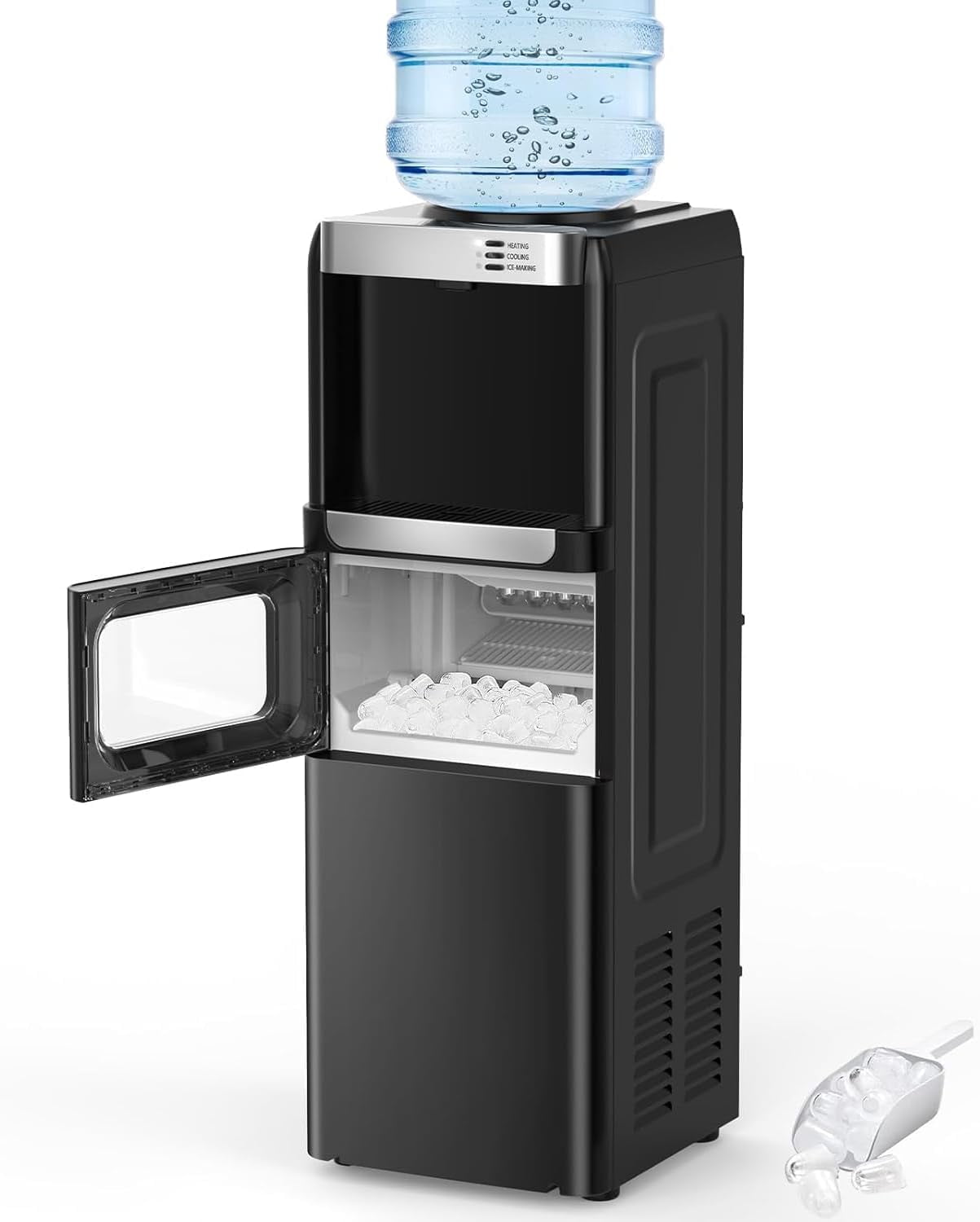 3-in-1 Water Cooler with Ice Maker, Hot & Cold Top-Loading Water ...