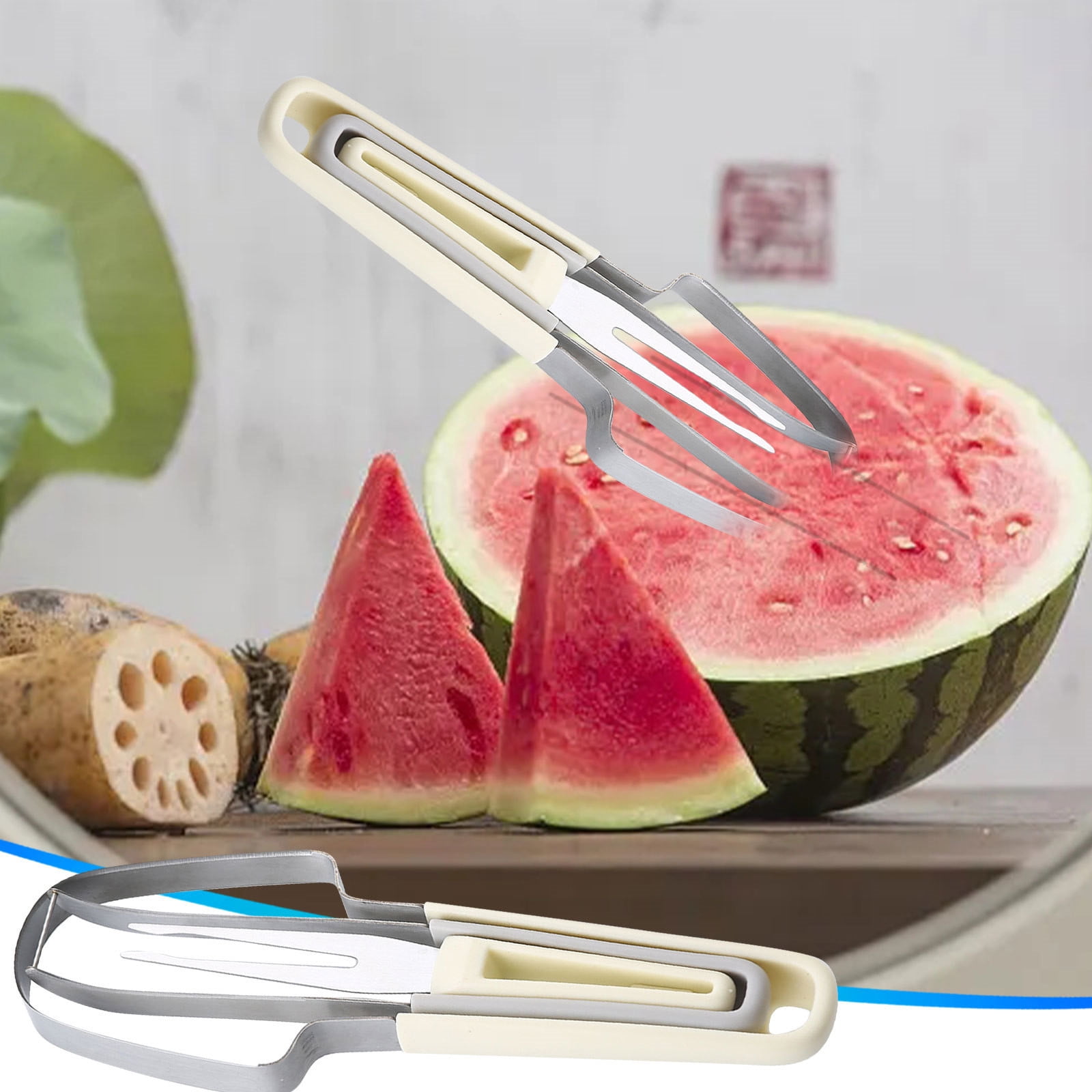 3-in-1 Watermelon Fork Slicer Cutter,2PCS Watermelon Cutter Slicer Tool ...