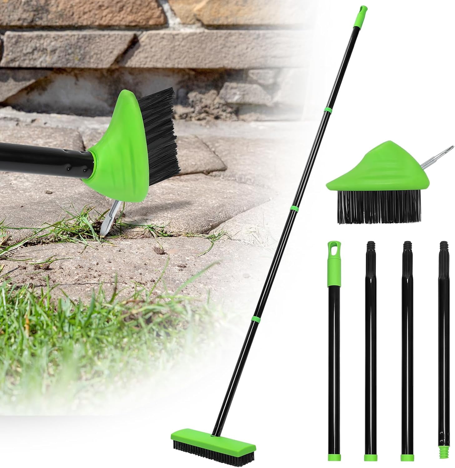 3 in 1 Weeding Wire Metal Brush Tools, Concrete Scrub Deck Brush with ...