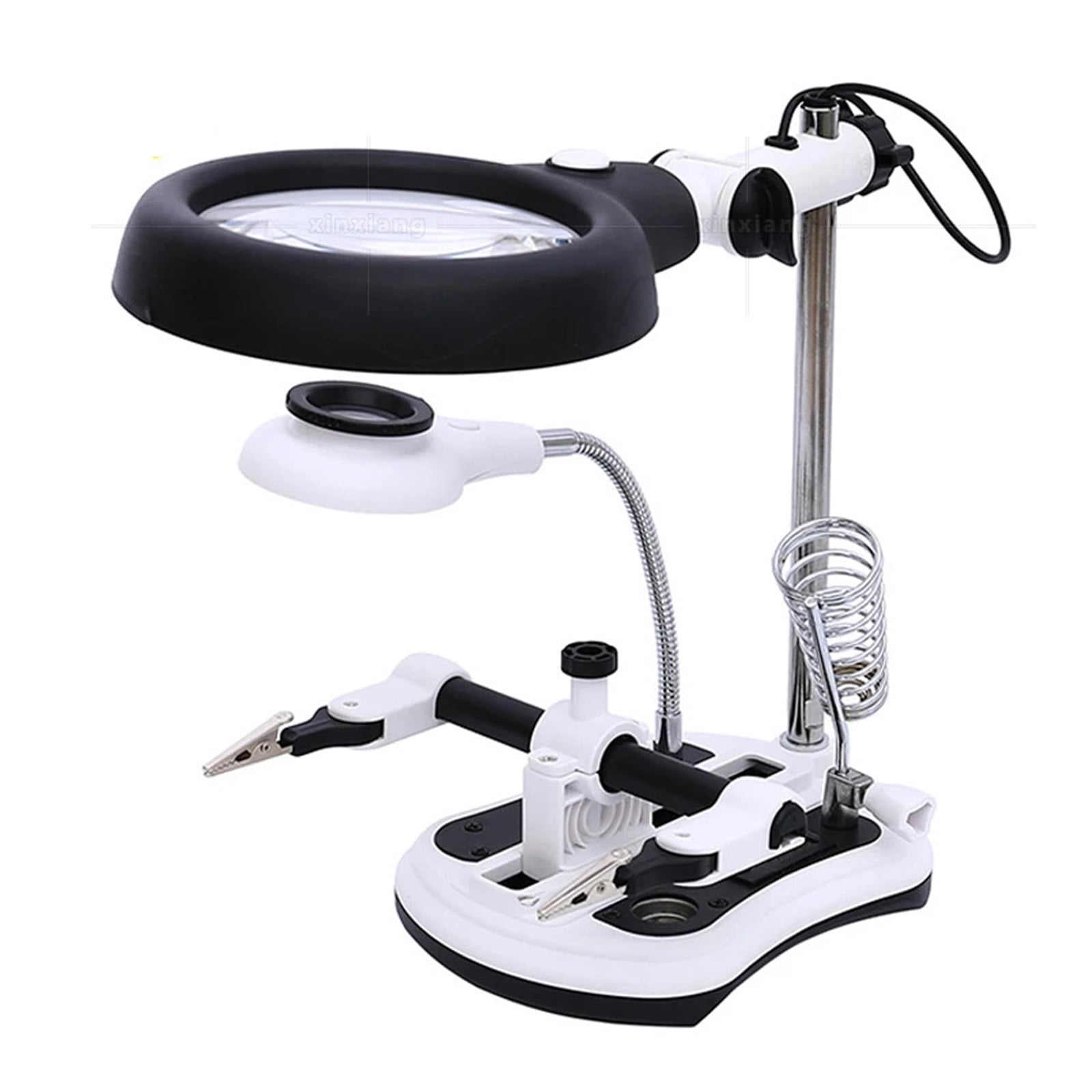 3-in-1 Welding Magnifier With 4 Lenses And 18 LED Lights, Clip-on ...