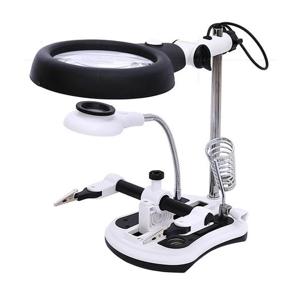 3-in-1 Welding Magnifier With 4 Lenses And 18 LED Lights, Clip-on ...
