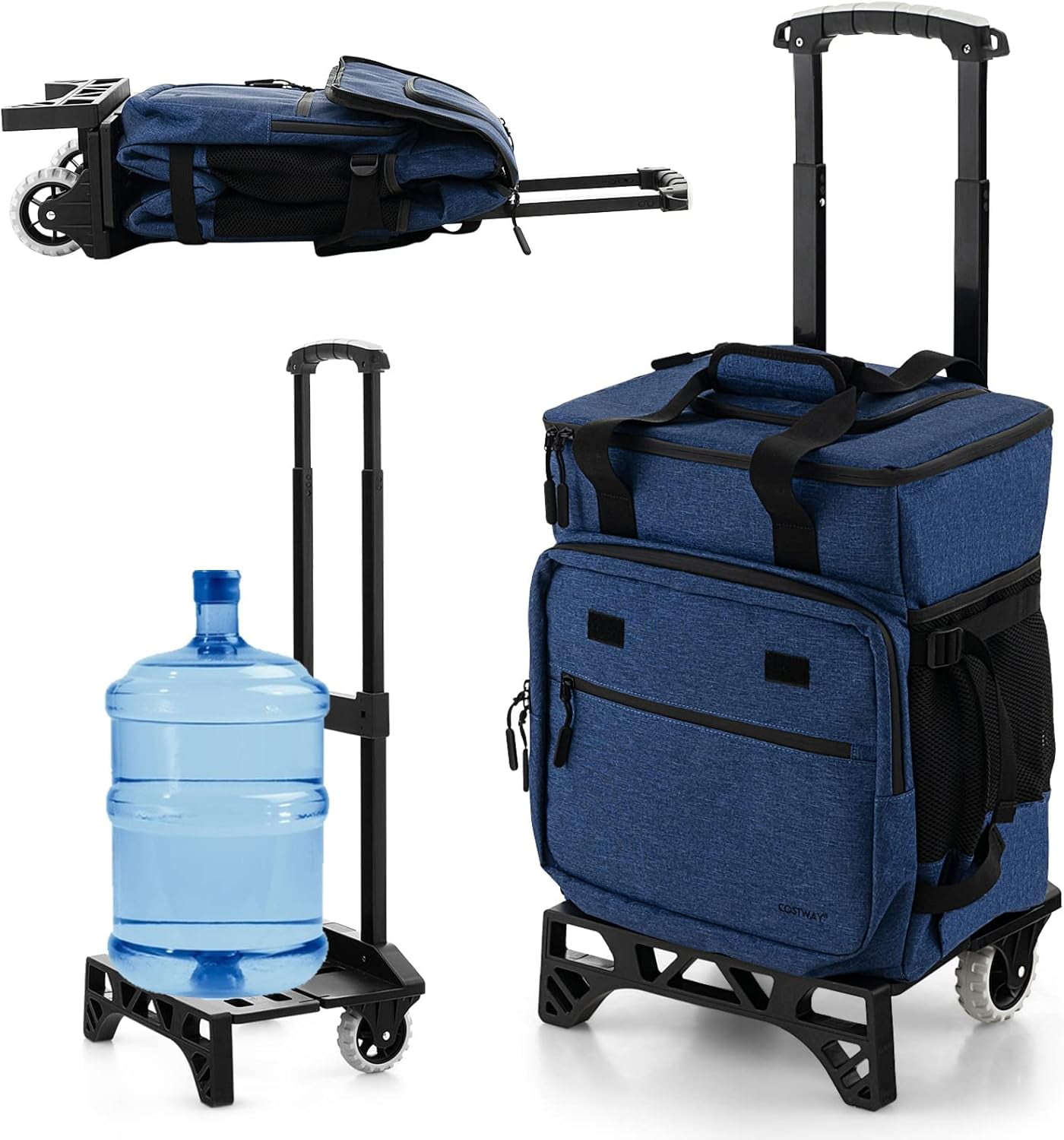 3-in-1 Wheeled Cooler-Rolling Cooler/Portable Cooler/Hand Truck, 40L ...