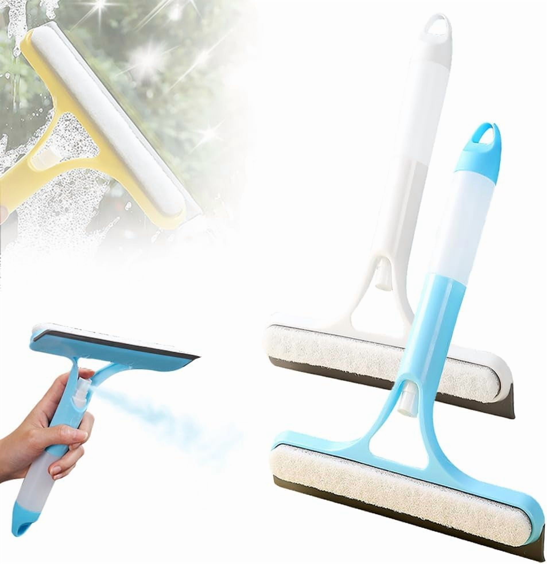 3 in 1 Window Cleaning Scraper, 2025 Upgraded Window Squeegee Scrubber with Sprayer for Shower ...