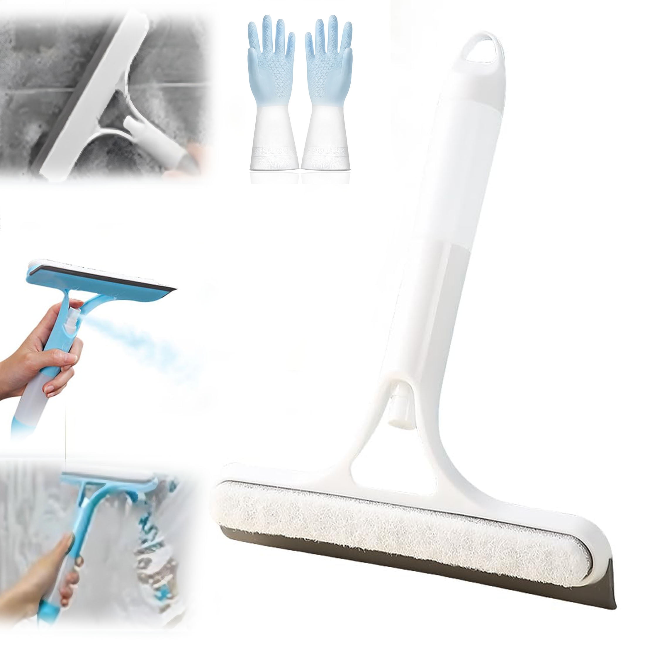 3 in 1 Window Cleaning Scraper with Built-in Spray Bottle - Streak-Free ...