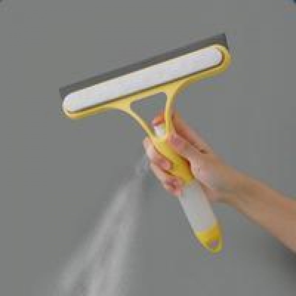 3 in 1 Window Cleaning Tool - Scraper, Squeegee & Scrubber with Spray ...
