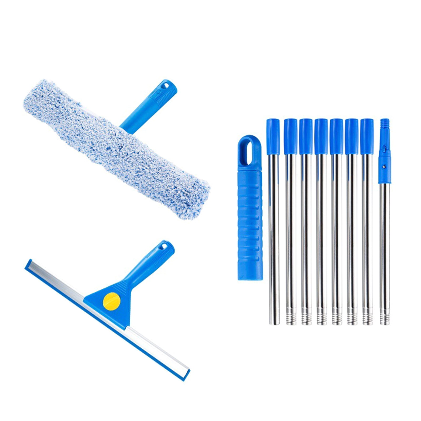 3-in-1 Window Squeegee & Scrubber with Extension Pole - Professional ...