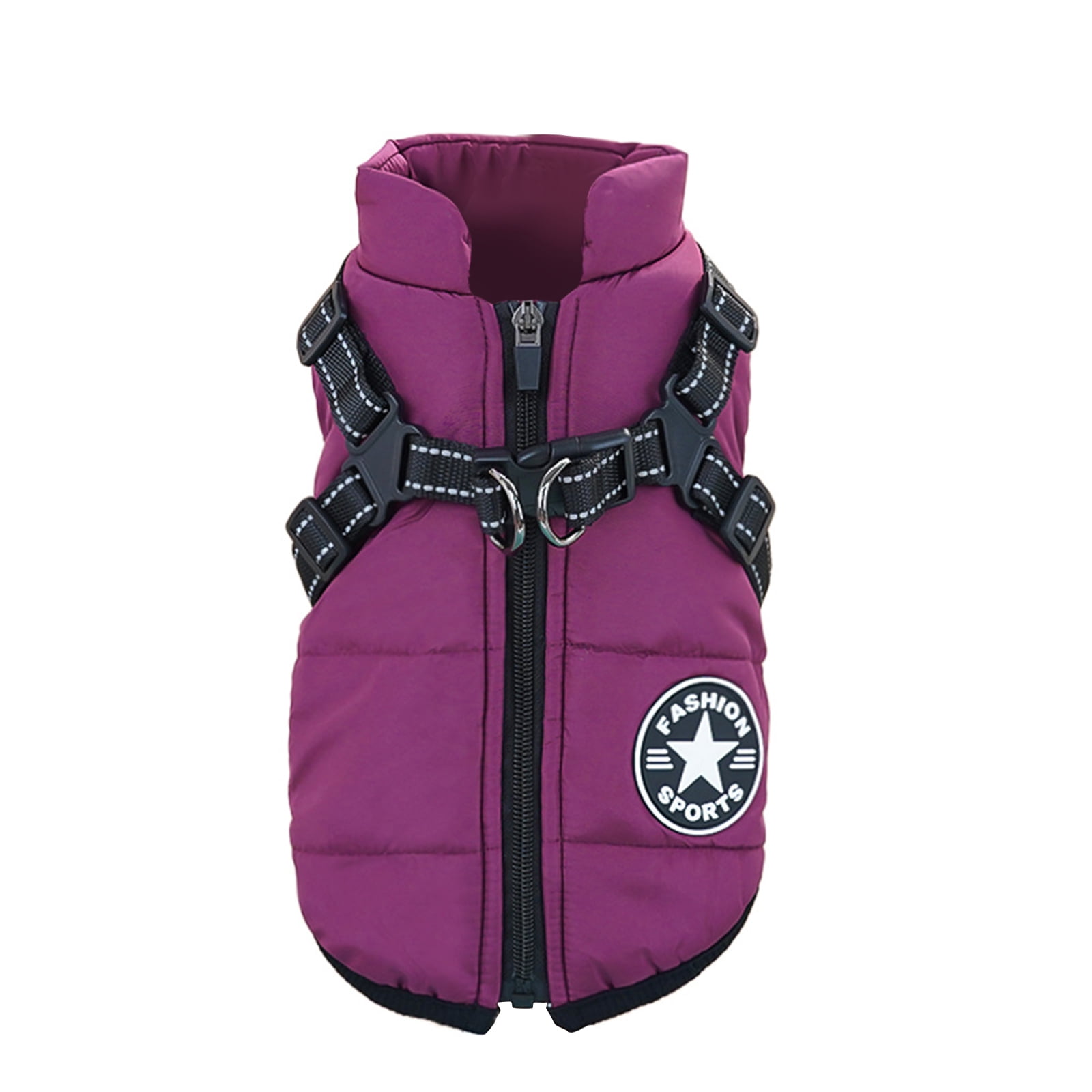 3 in 1 Winter Jacket, Fleece-Lined Dog Jacket with Harness, Waterproof ...