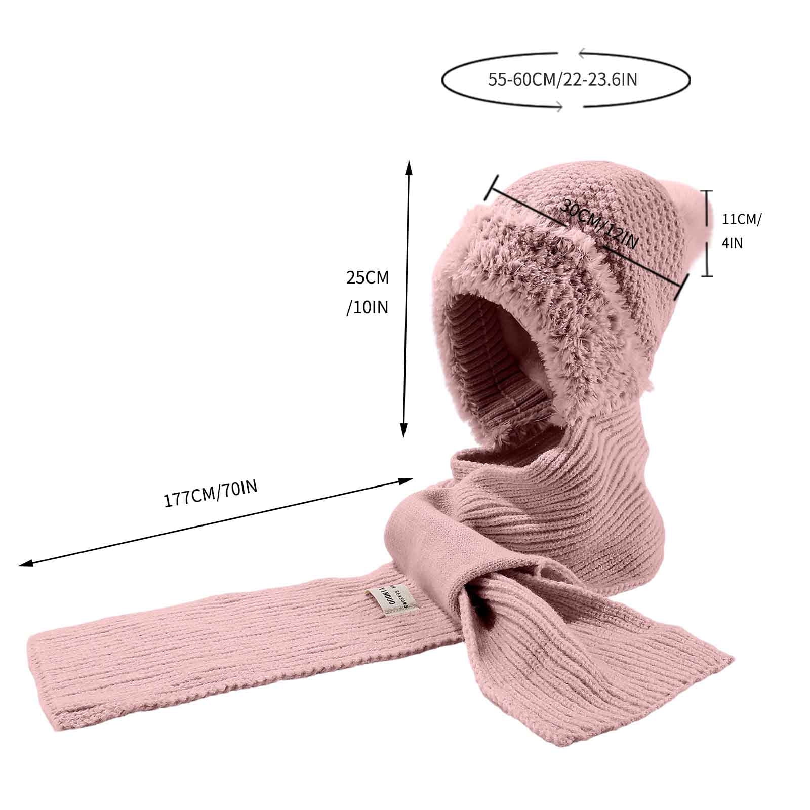 3-in-1 Winter Knit Hat with Scarf and Mask - Fleece Lined Balaclava ...