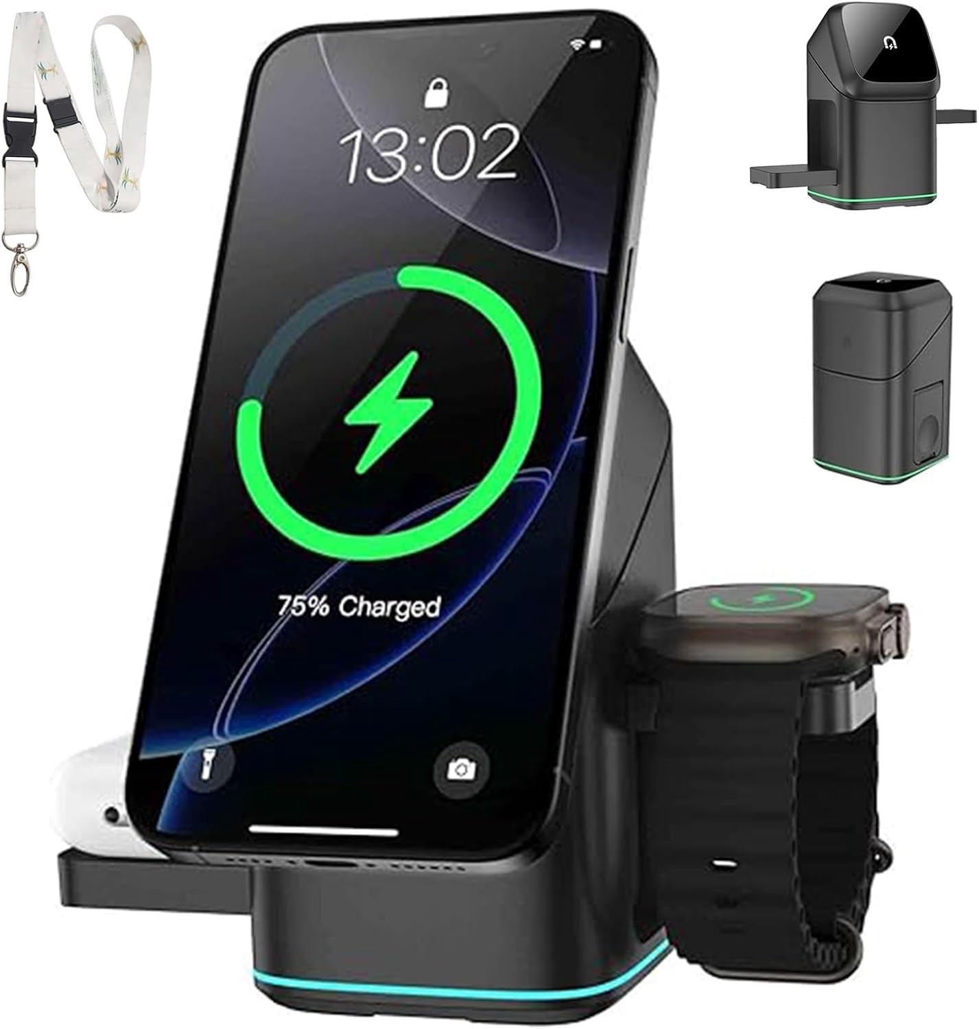 3-in-1 Wireless Charger-Wireless Multi-Device Charging Touch Pop-Up ...